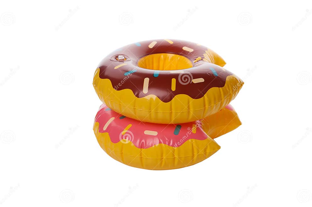 Rubber Ring Donuts Isolated on White Background Stock Photo - Image of ...