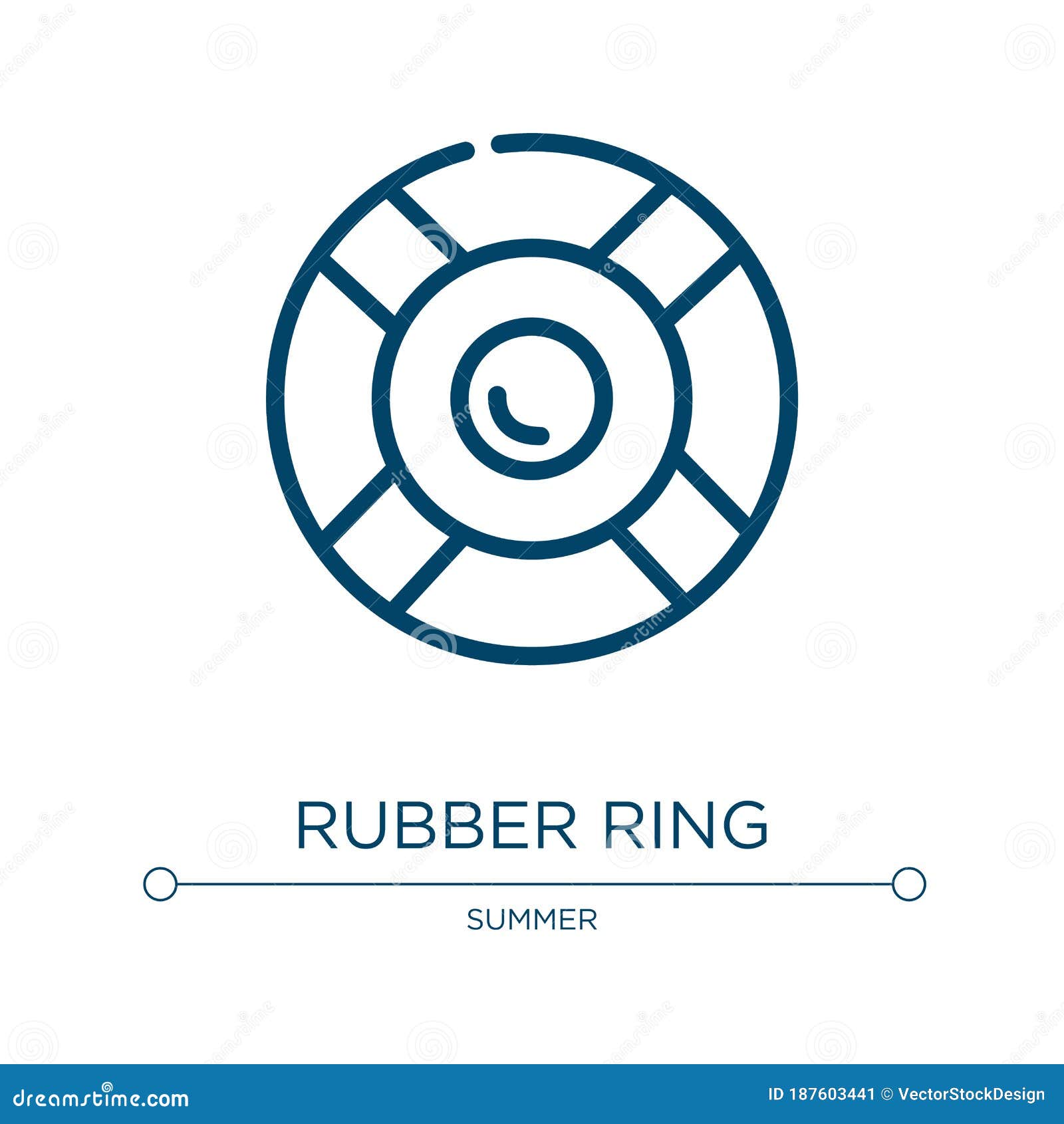 Rubber Ring Icon. Linear Vector Illustration from Summer Collection ...