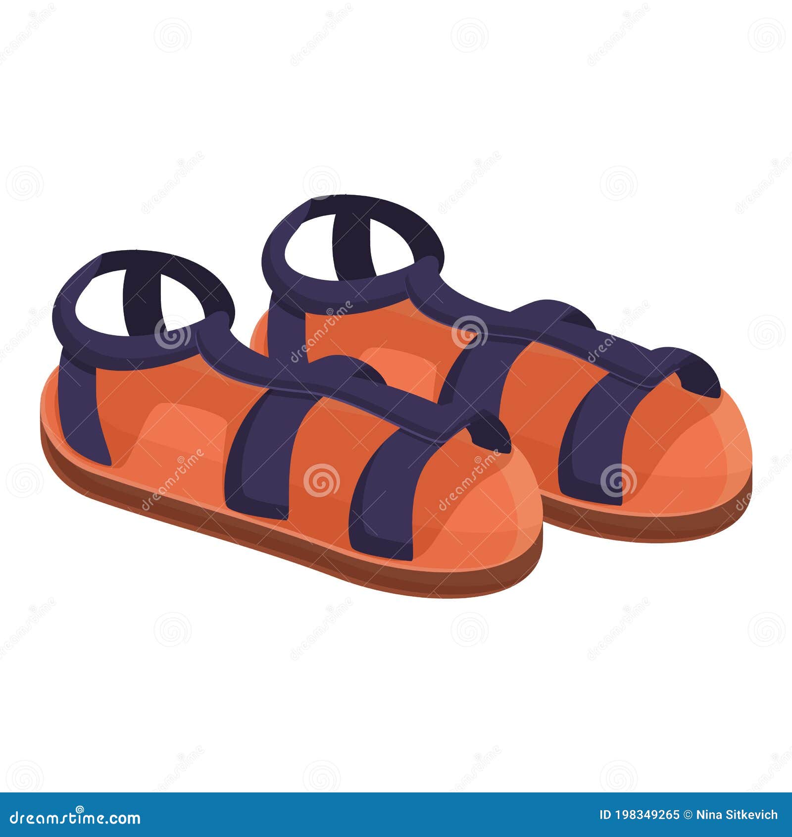 Rubber Sandals Icon, Cartoon Style Stock Vector - Illustration of flip ...