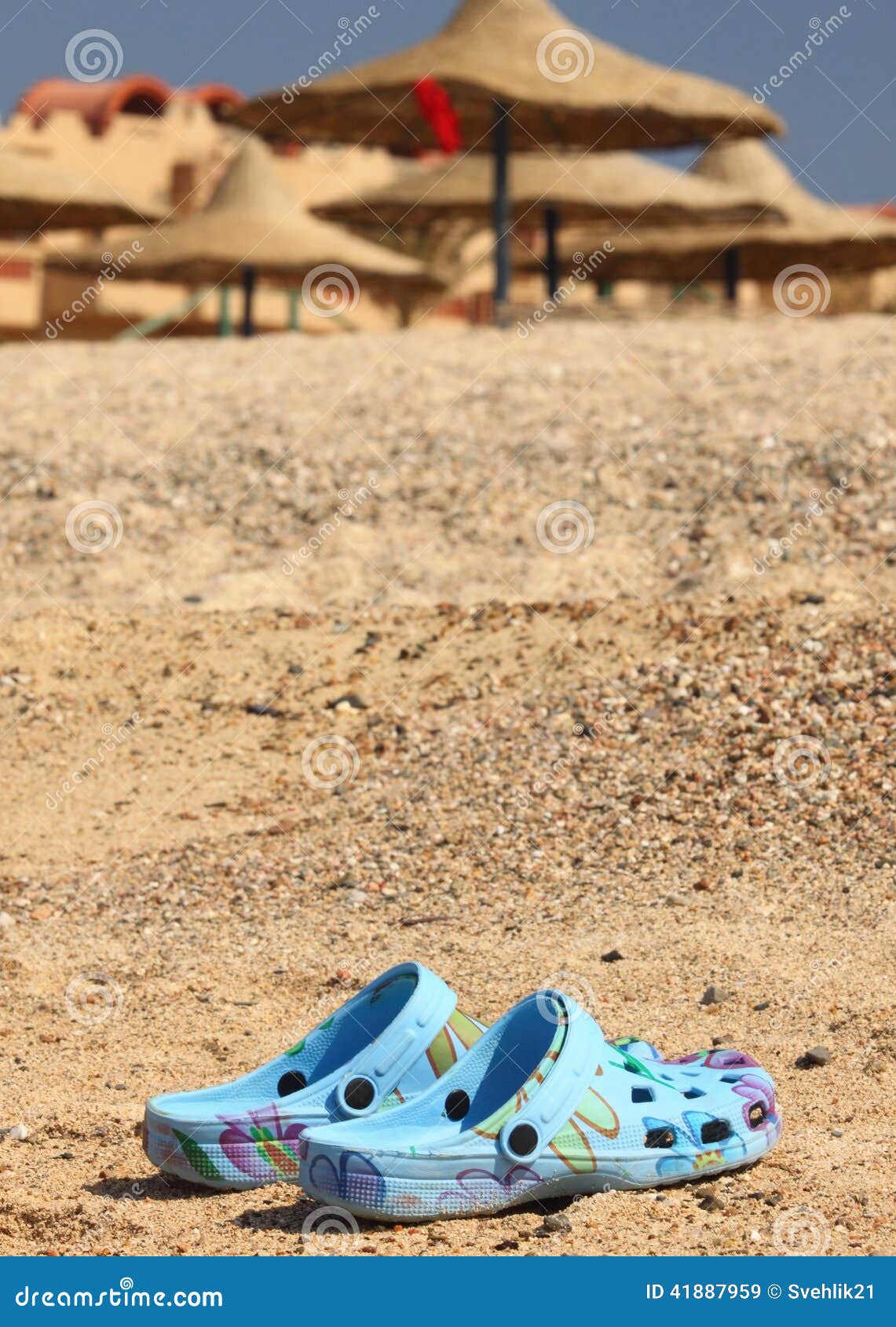 Rubber sandals stock image. Image of pebble, seaside - 41887959