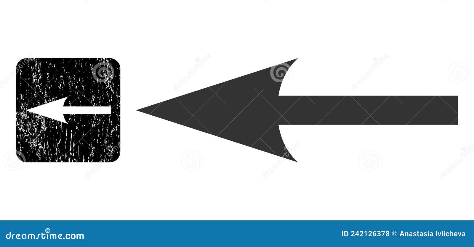 Rubber Sharp Arrow Left Stencil Badge Stock Vector - Illustration of ...