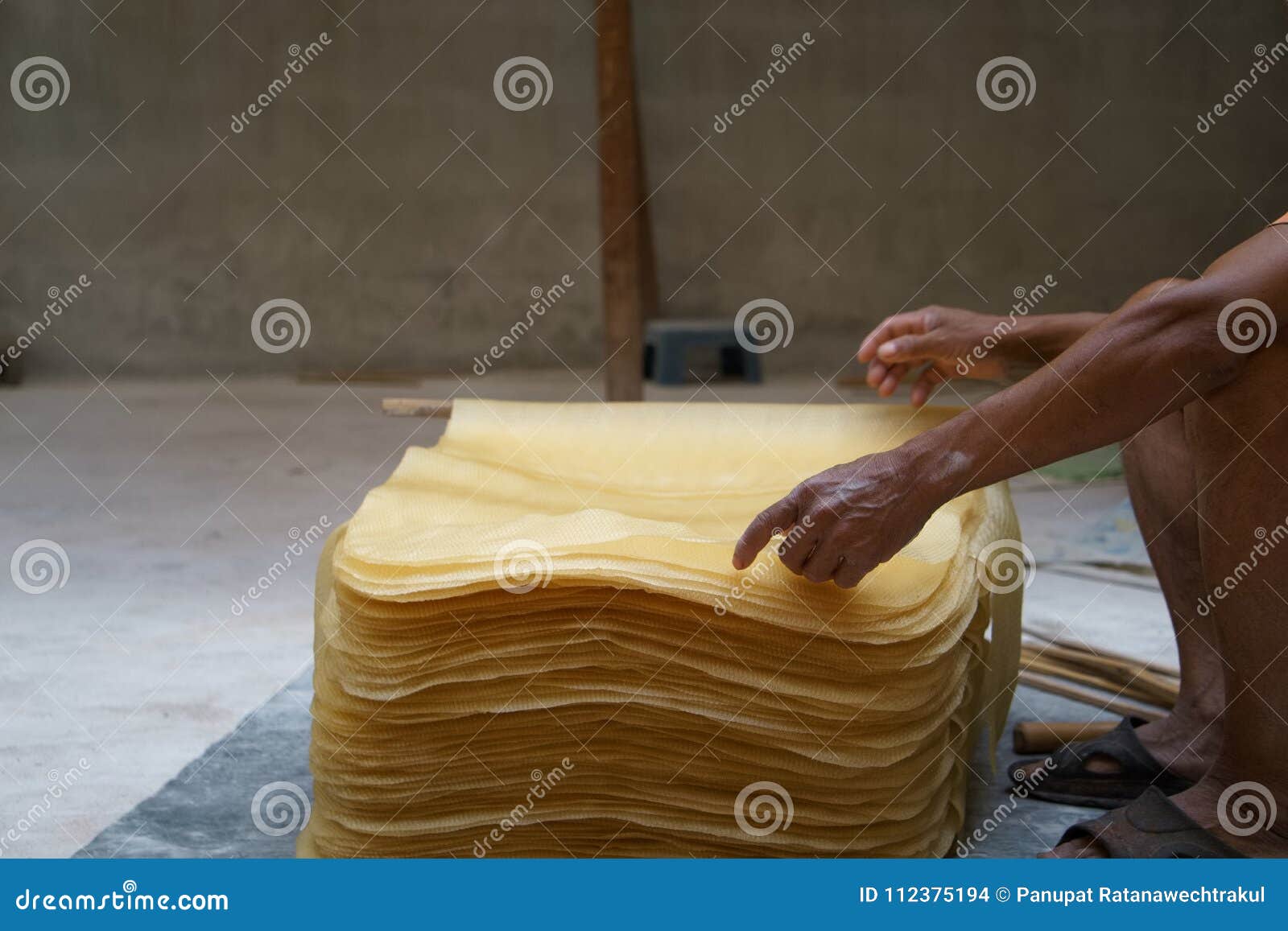 A Rubber Sheets in the Factory Stock Photo - Image of collection, milk ...