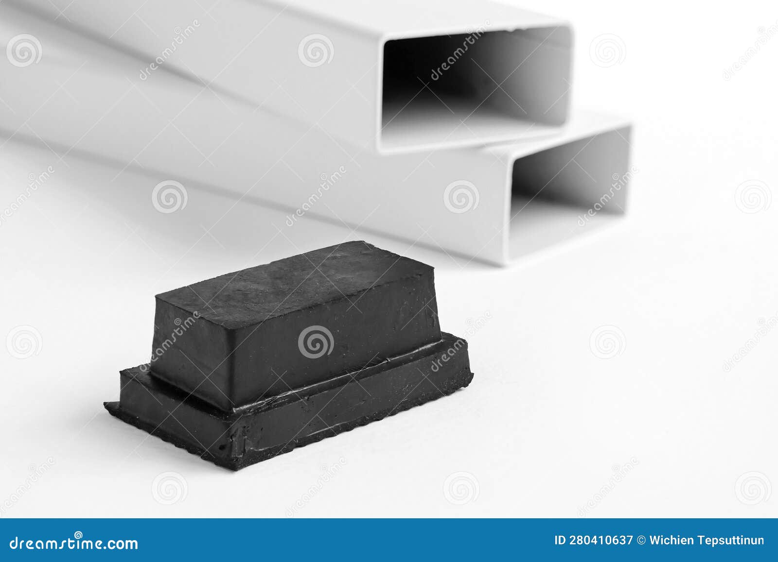 Rubber Shoe Support for Rectangle Steel on White Background Stock Image ...