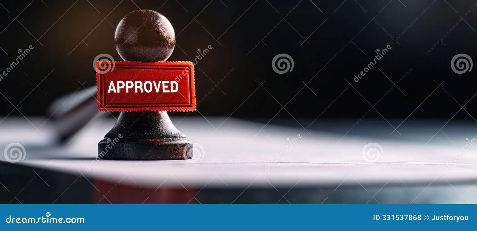 Rubber Stamp with Approved Label on Document Stock Illustration ...