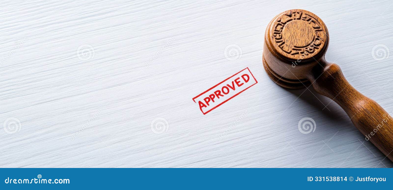 Rubber Stamp with Approved Label on Document Stock Illustration ...