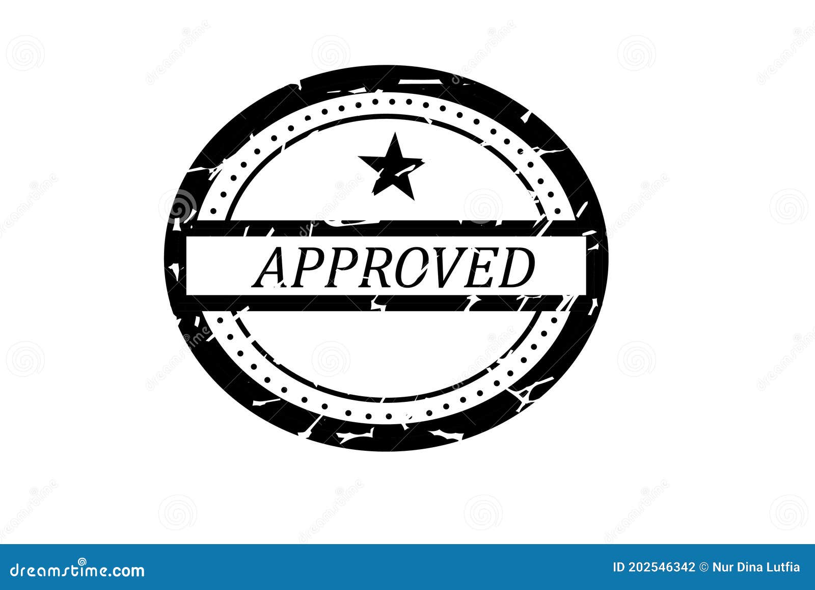 Rubber Stamp Circle Black Approved Vector Stock Vector - Illustration ...