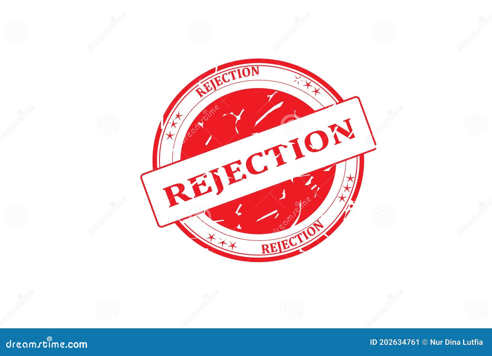 Icon Rubber Stamp Circle Star on Rejection Stock Vector - Illustration ...