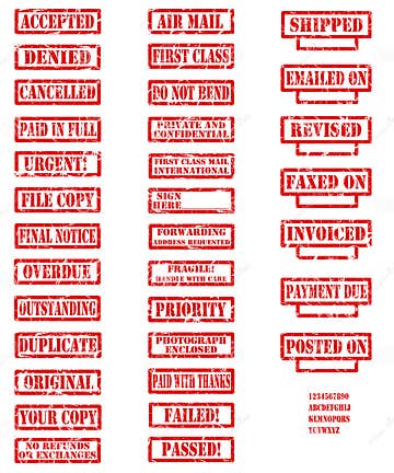 Rubber stamp colletction stock illustration. Illustration of passed ...