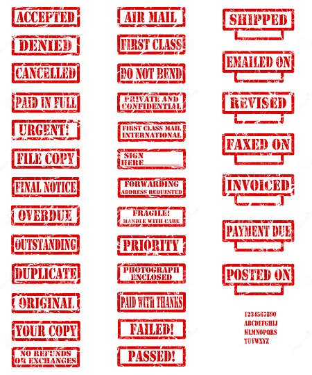 Rubber stamp colletction stock illustration. Illustration of passed ...