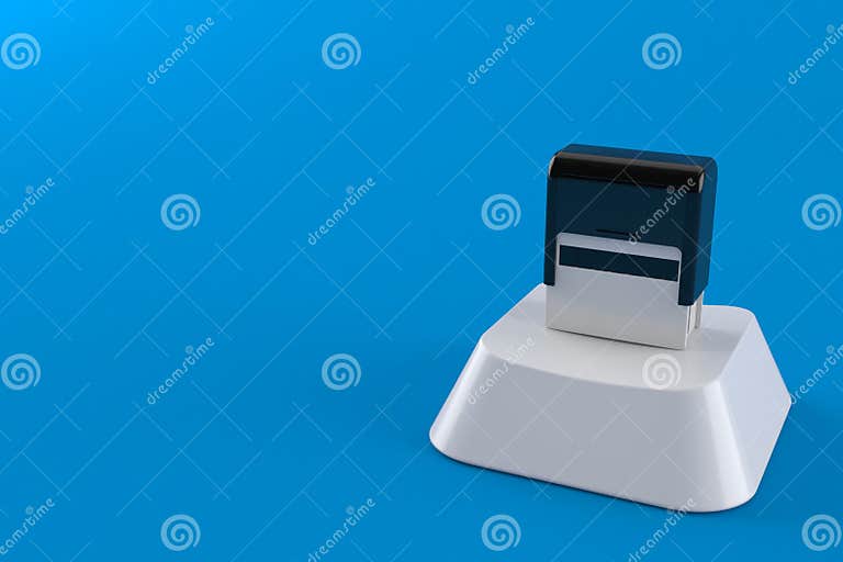 Rubber Stamp on Computer Key Stock Illustration - Illustration of ...
