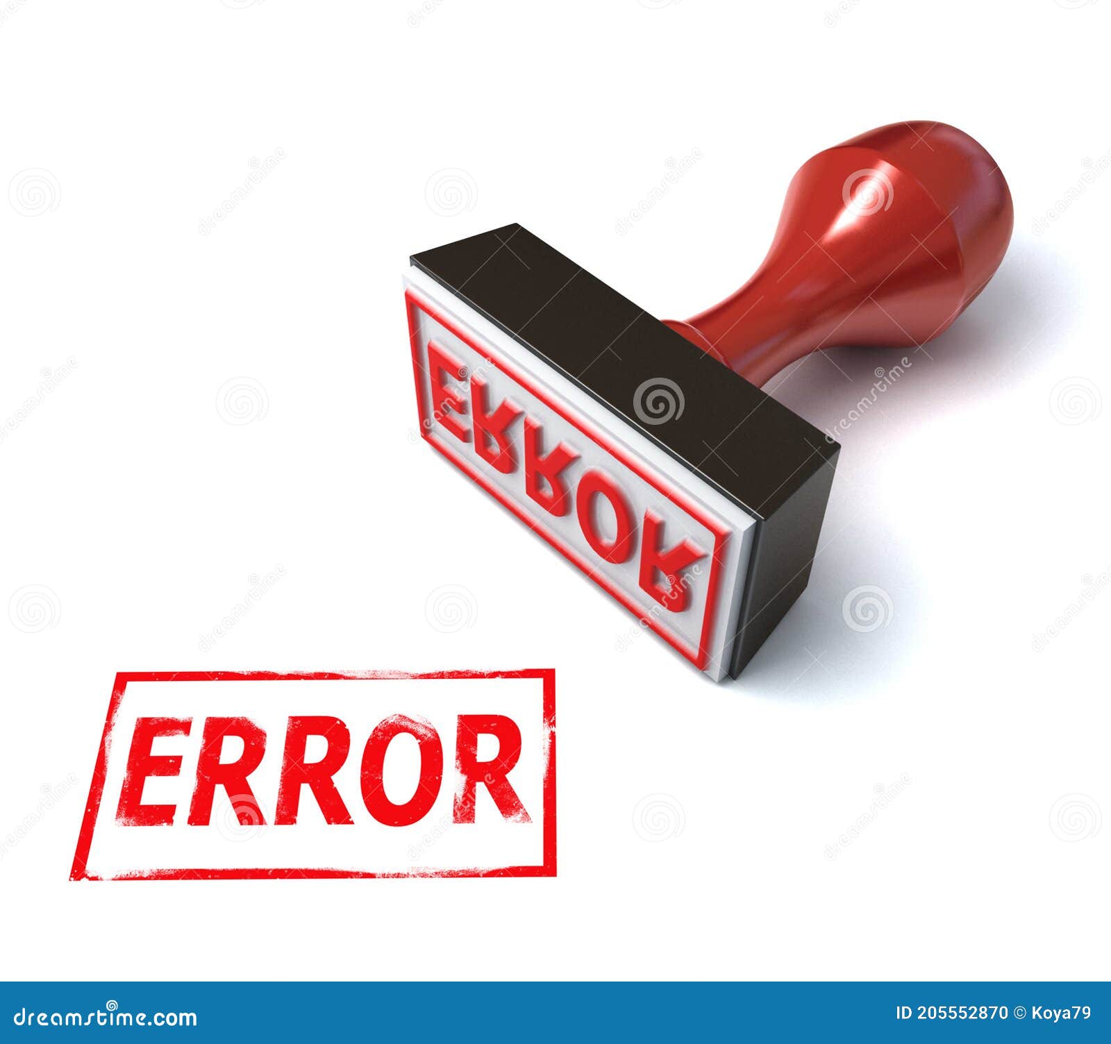 Rubber Stamp Error3d Rendering Stock Illustration - Illustration of ...