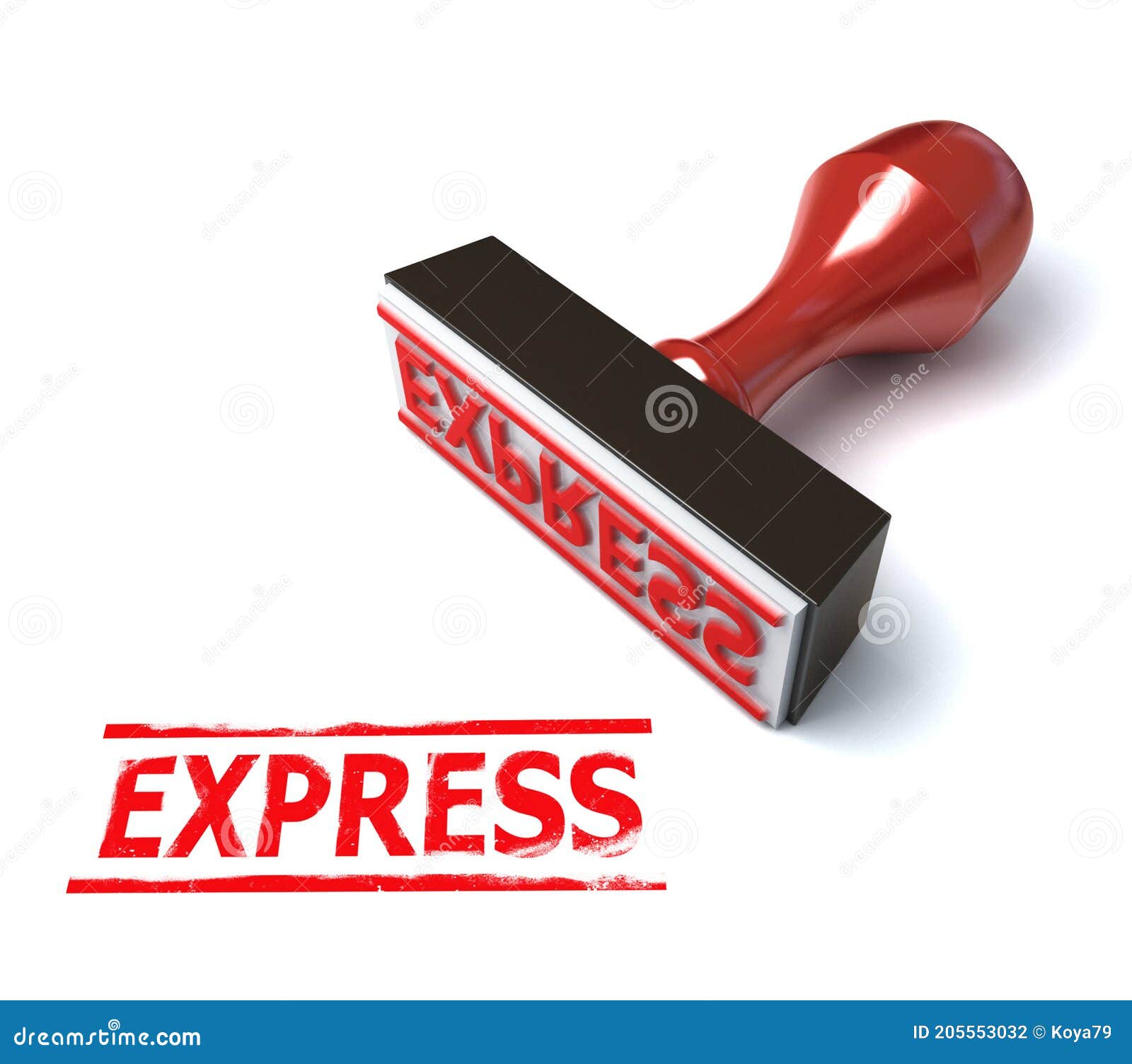 Rubber Stamp Express 3d Rendering Stock Illustration - Illustration of ...