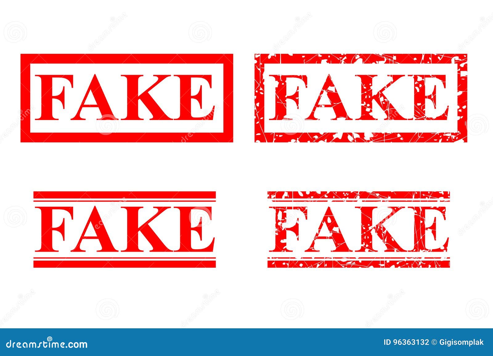 Rubber Stamp Fake, Isolated on White Stock Vector - Illustration of ...