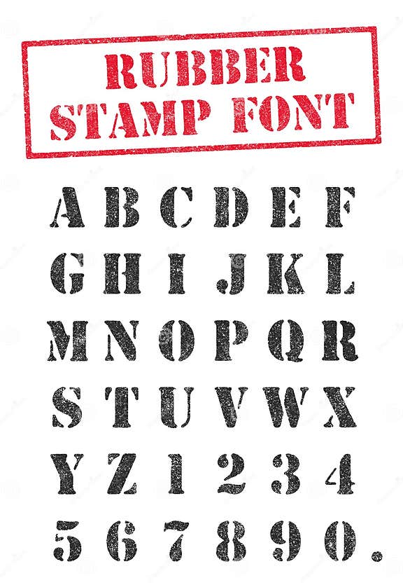 Rubber Stamp Font stock vector. Illustration of element - 211470661