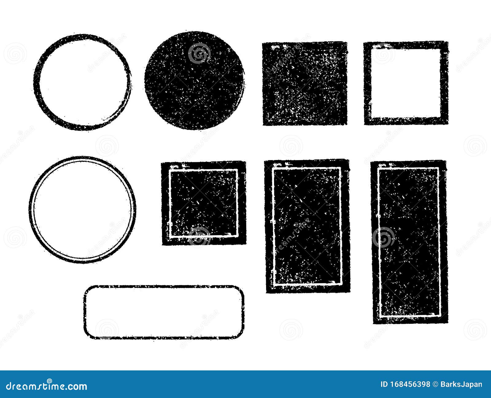 Rubber Stamp Frame Set ,square, Circle, Rectangle Etc. Stock Vector ...