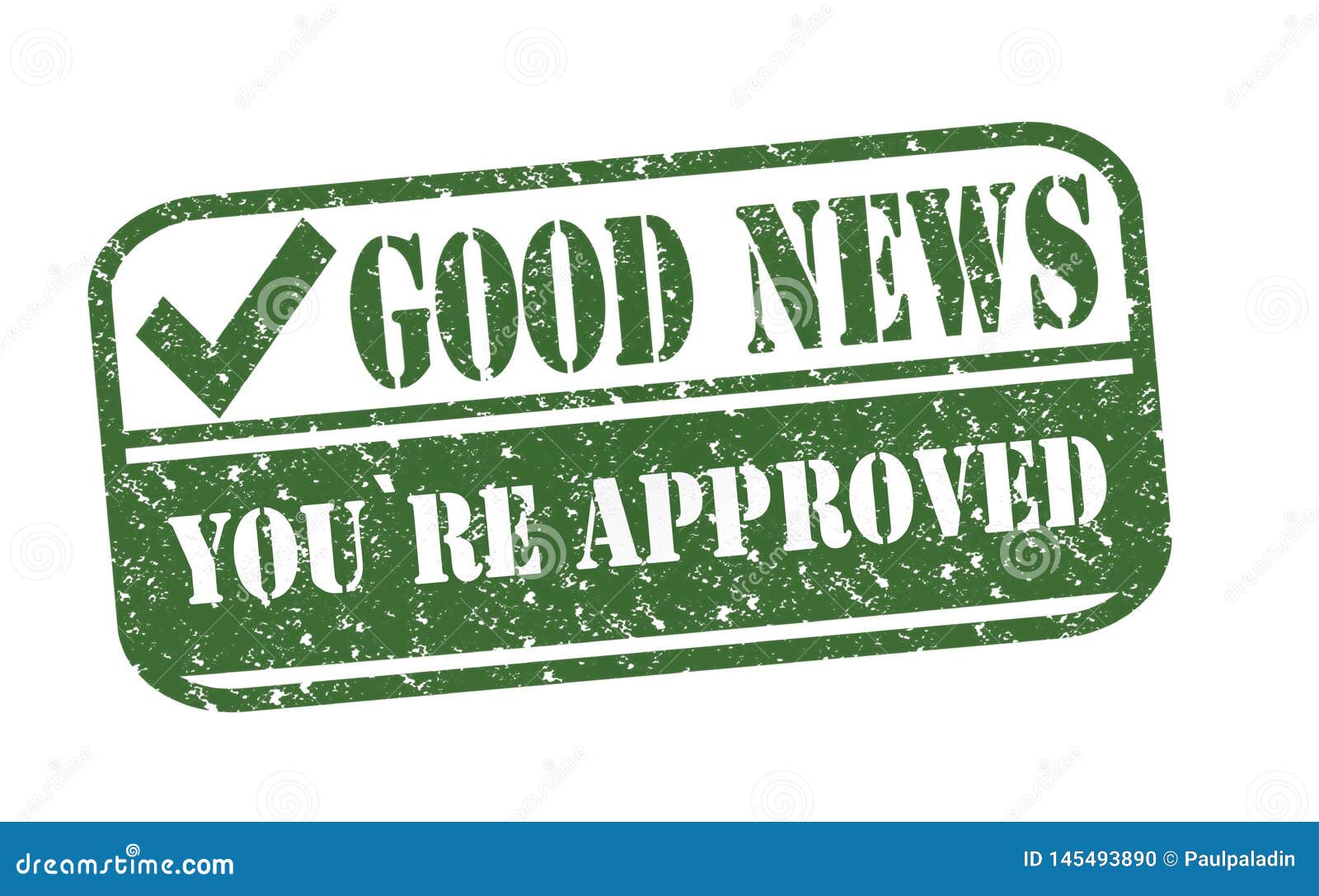 Rubber Stamp Good News Approved Stock Illustration - Illustration of ...