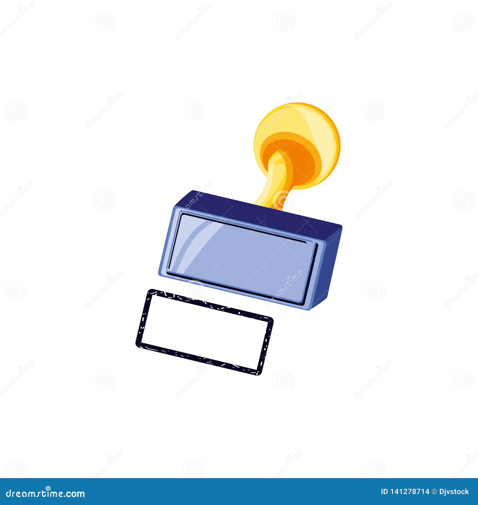 Rubber Stamp Handle Isolated Icon Stock Vector - Illustration of seal ...