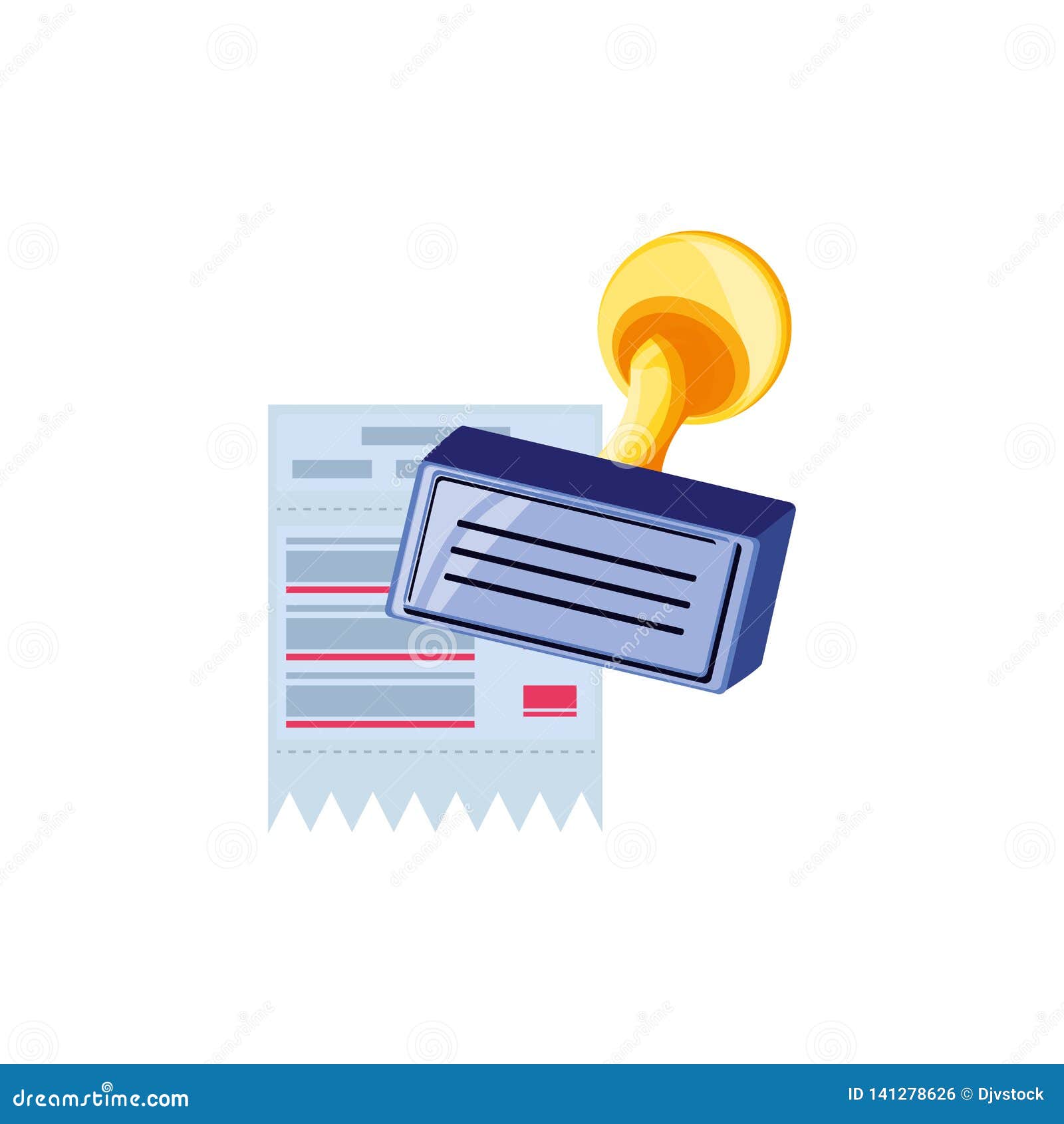 Rubber Stamp Handle with Voucher Stock Vector - Illustration of ...