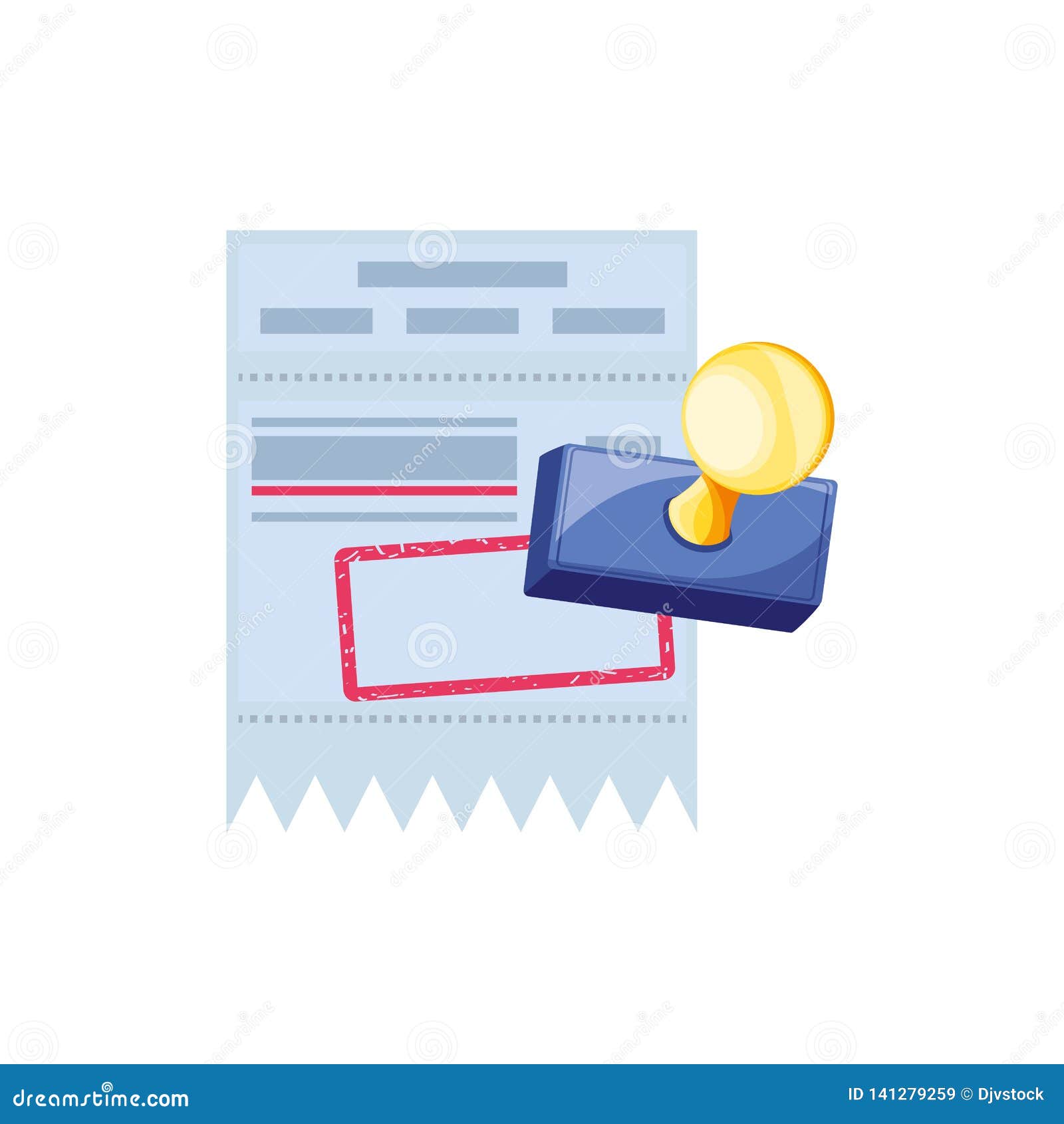 Rubber Stamp Handle with Voucher Stock Vector - Illustration of ...