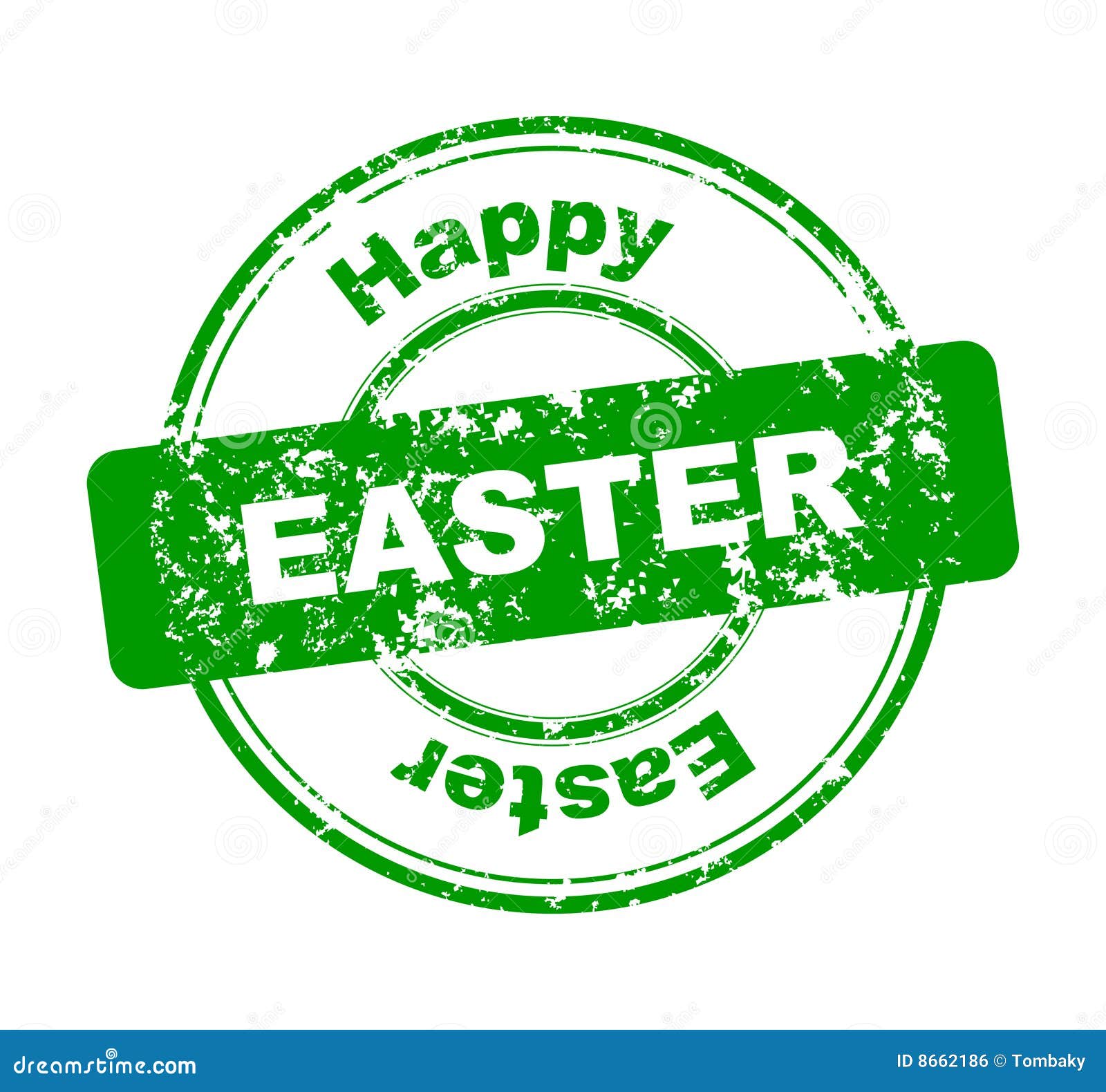 Rubber Stamp with Happy Easter Stock Vector - Illustration of mail ...