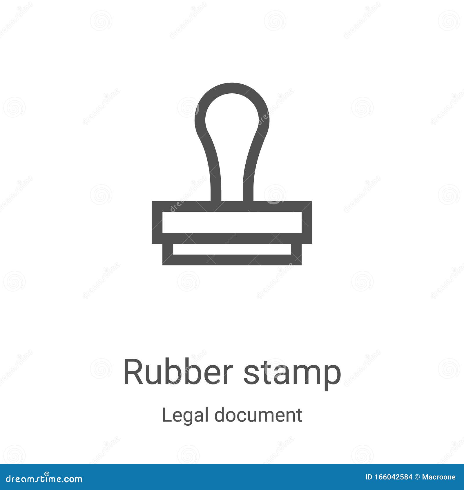 Rubber Stamp Icon Vector from Legal Document Collection. Thin Line ...