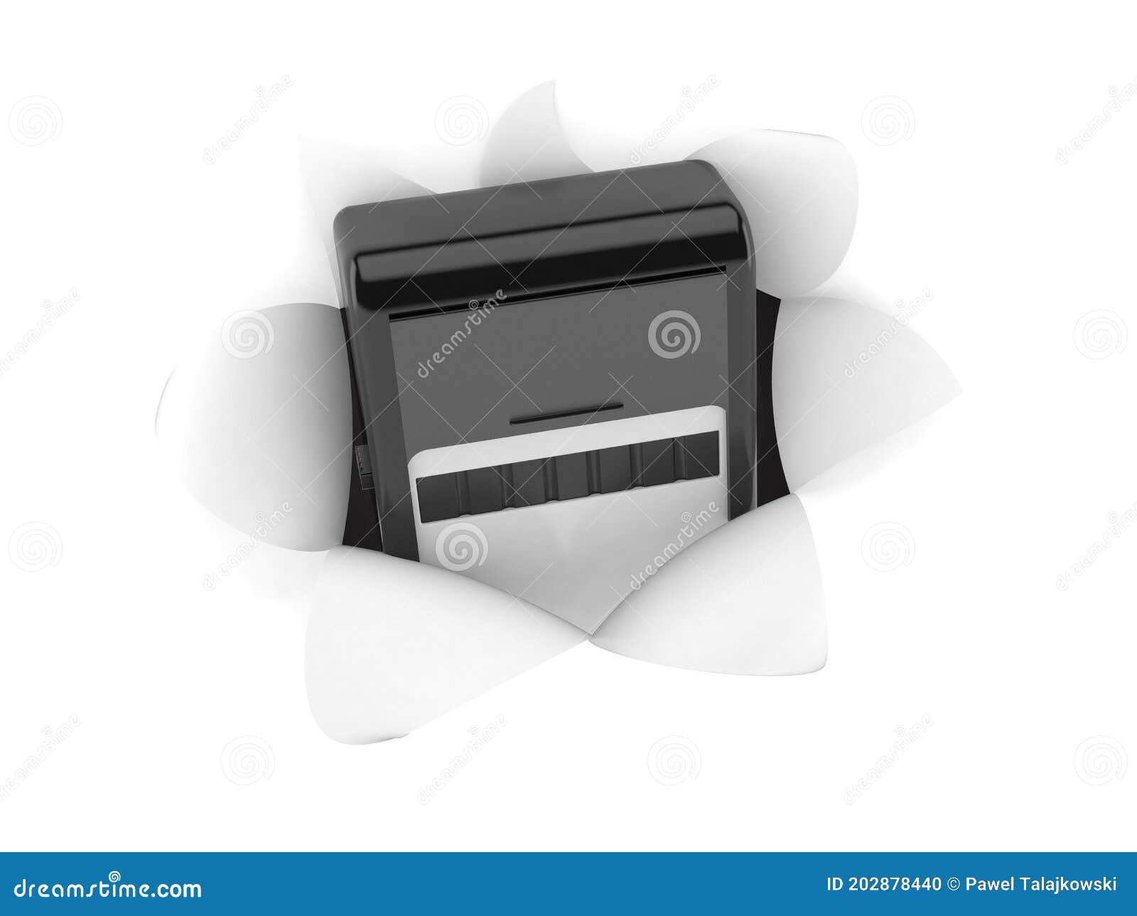 Rubber Stamp Inside Hole from Torn Paper Stock Illustration ...