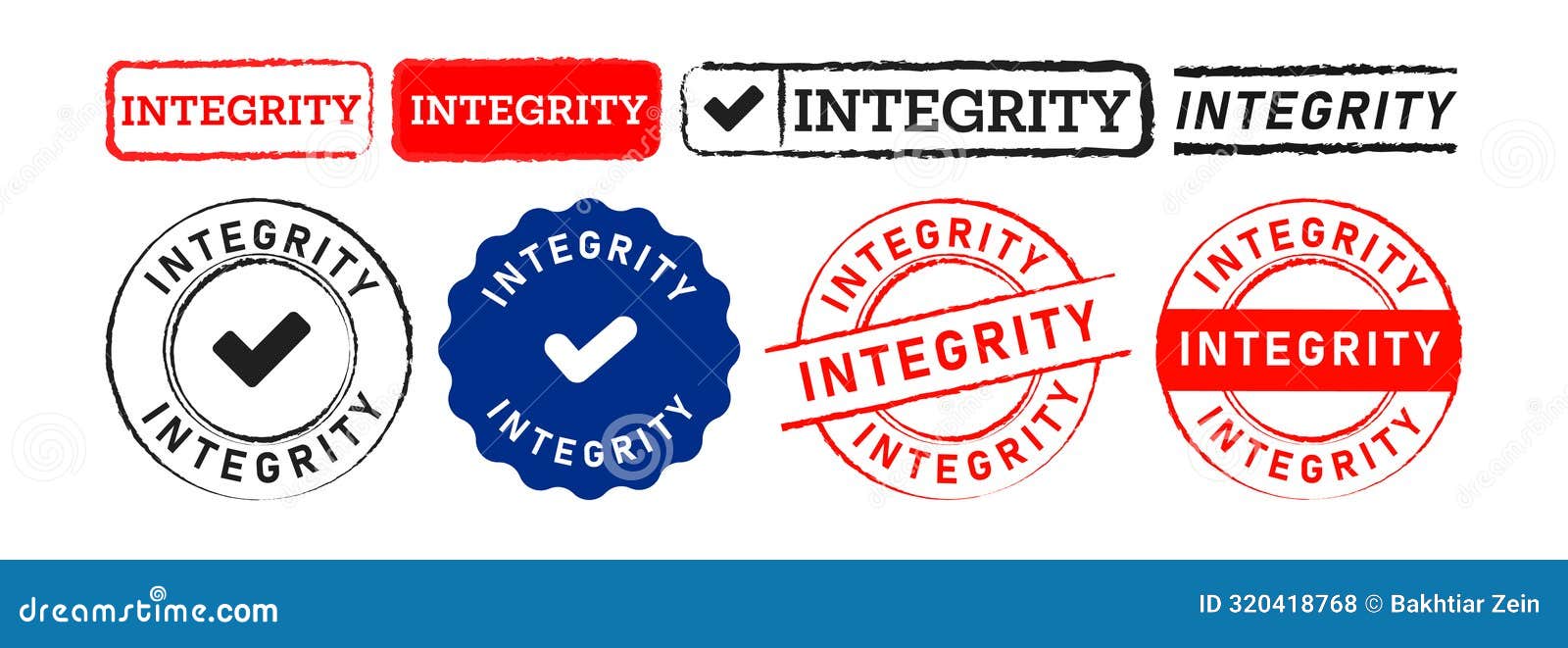 Rubber Stamp and Label Sticker Integrity Sign for Morality Honest Honorable Reliable Stock ...