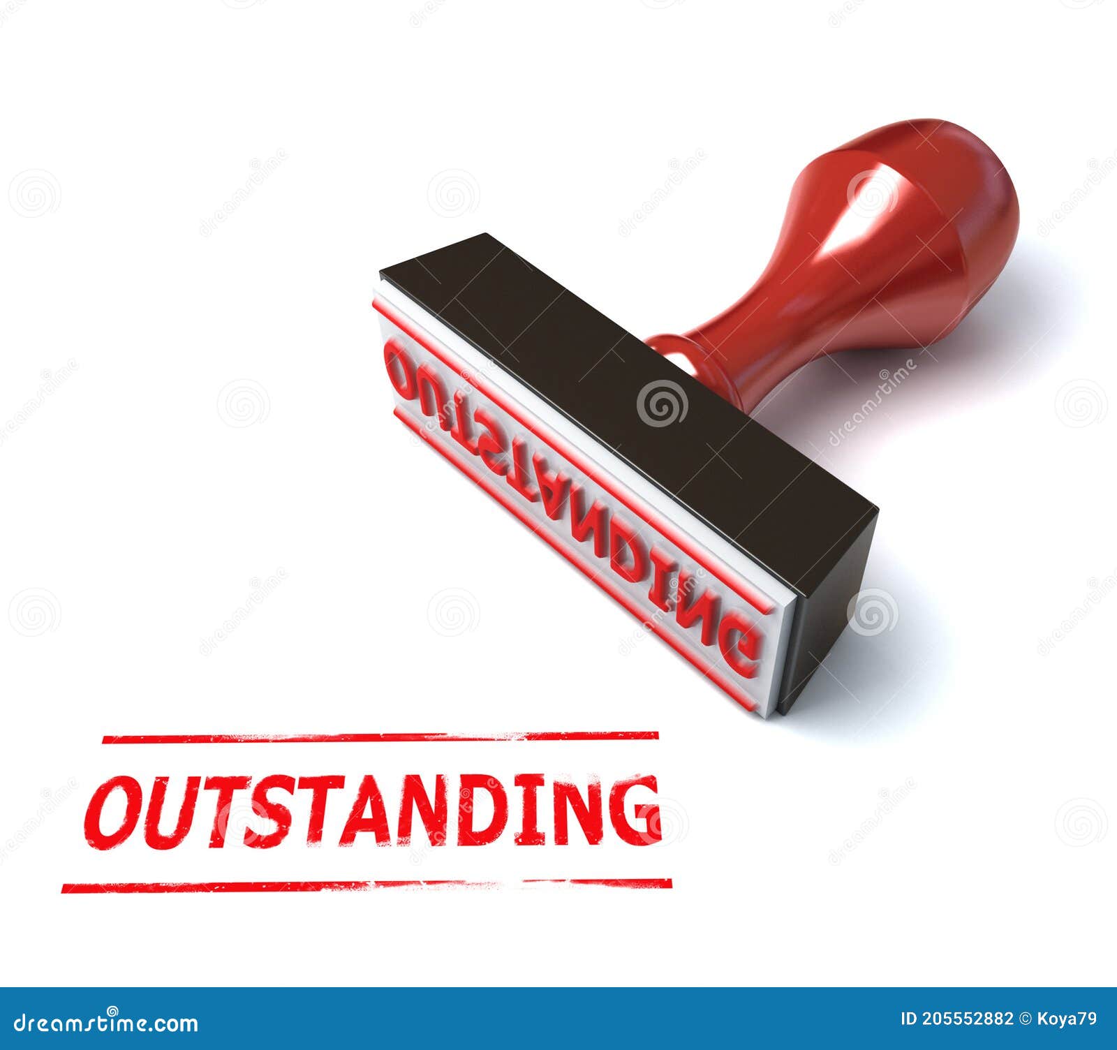 Rubber Stamp Outstanding 3d Rendering Stock Illustration - Illustration ...