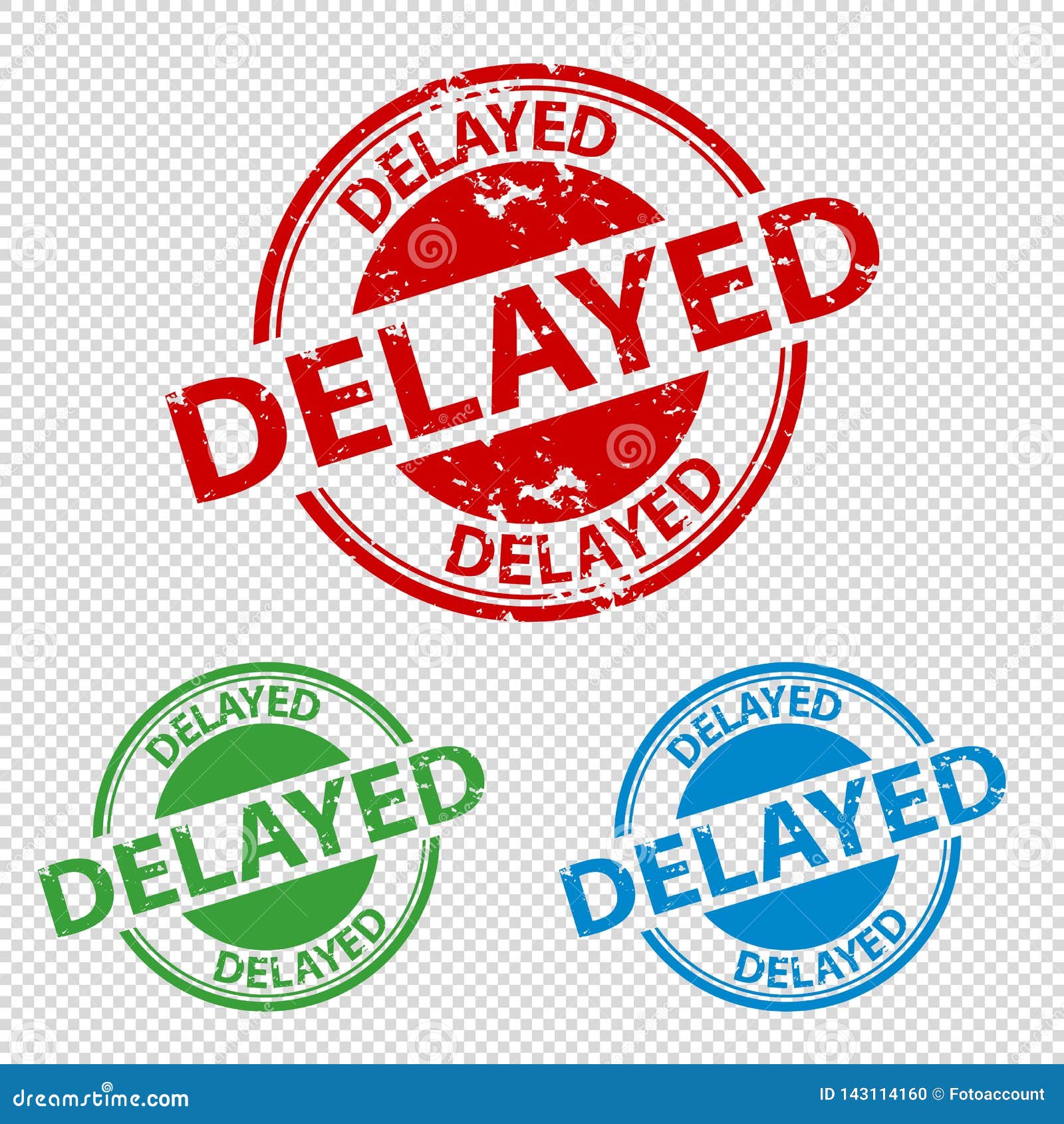Rubber Stamp Seal Delayed - Vector Illustration - On Transparent ...