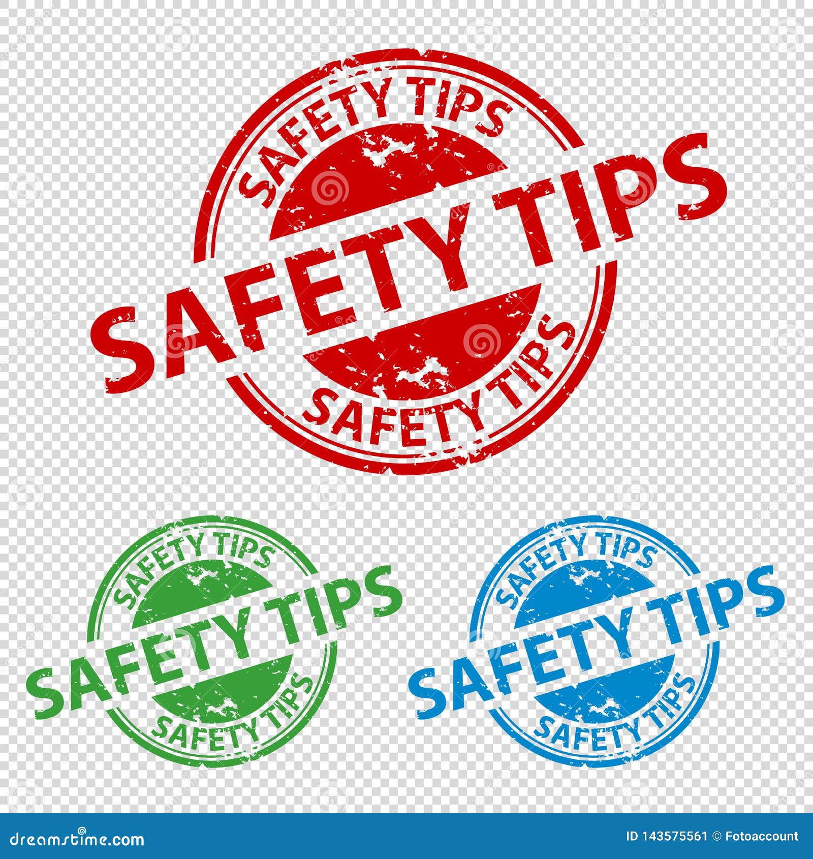 Rubber Stamp Seal Safety Tips - Vector Illustration - Isolated on ...