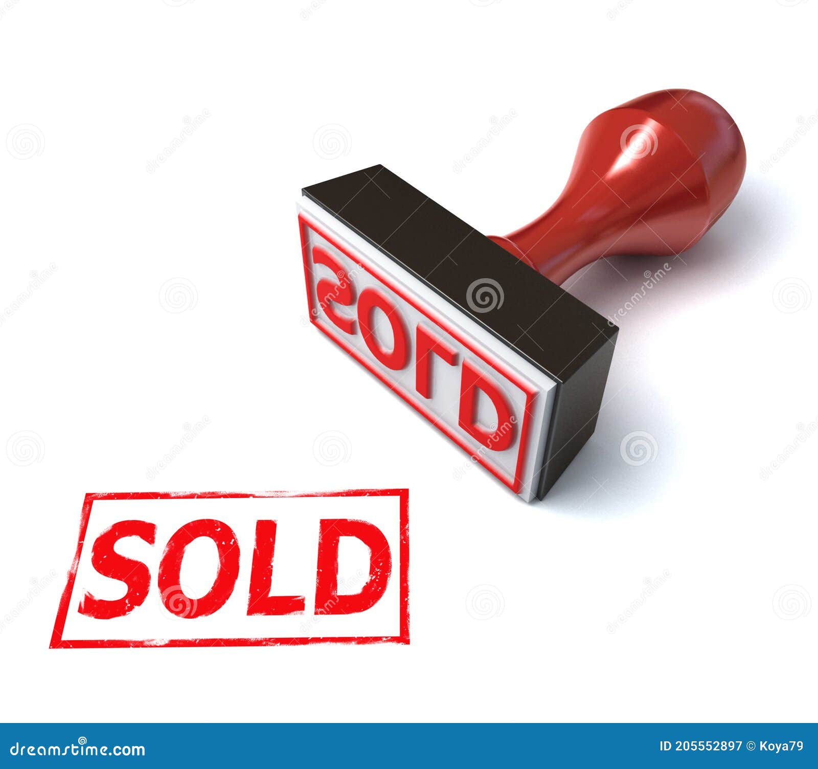 Rubber Stamp Sold 3d Rendering Stock Illustration - Illustration of ...
