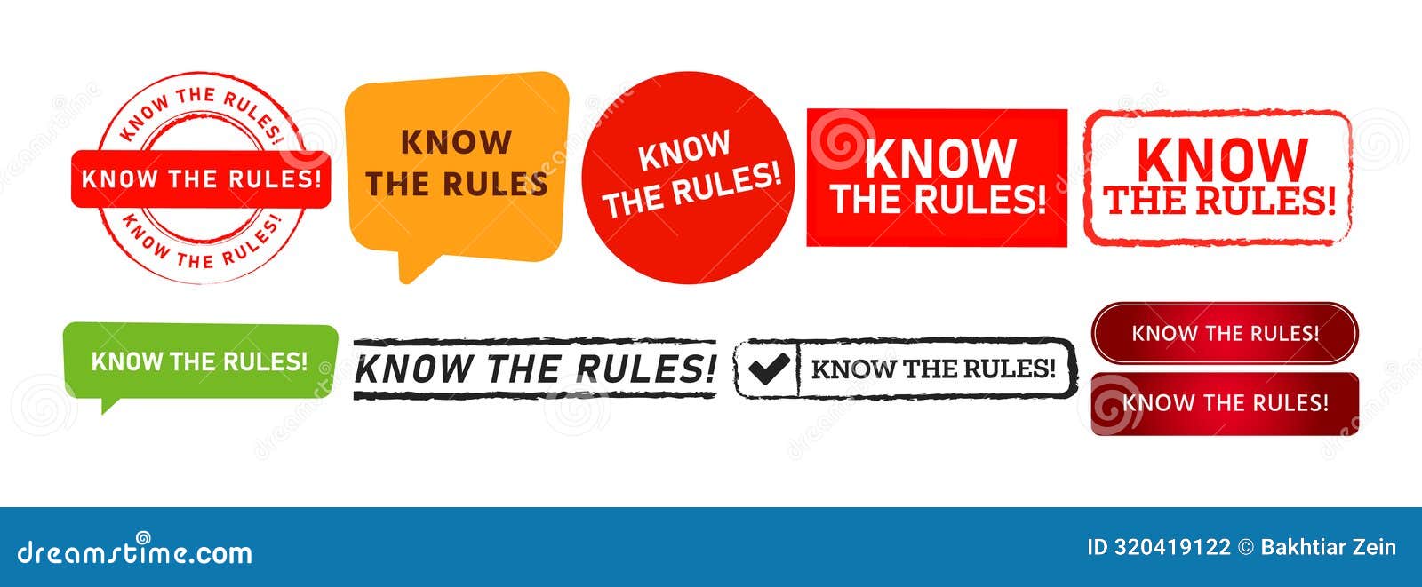 Know The Rules Ribbon. Know The Rules Isolated Paper Sign. Banner ...