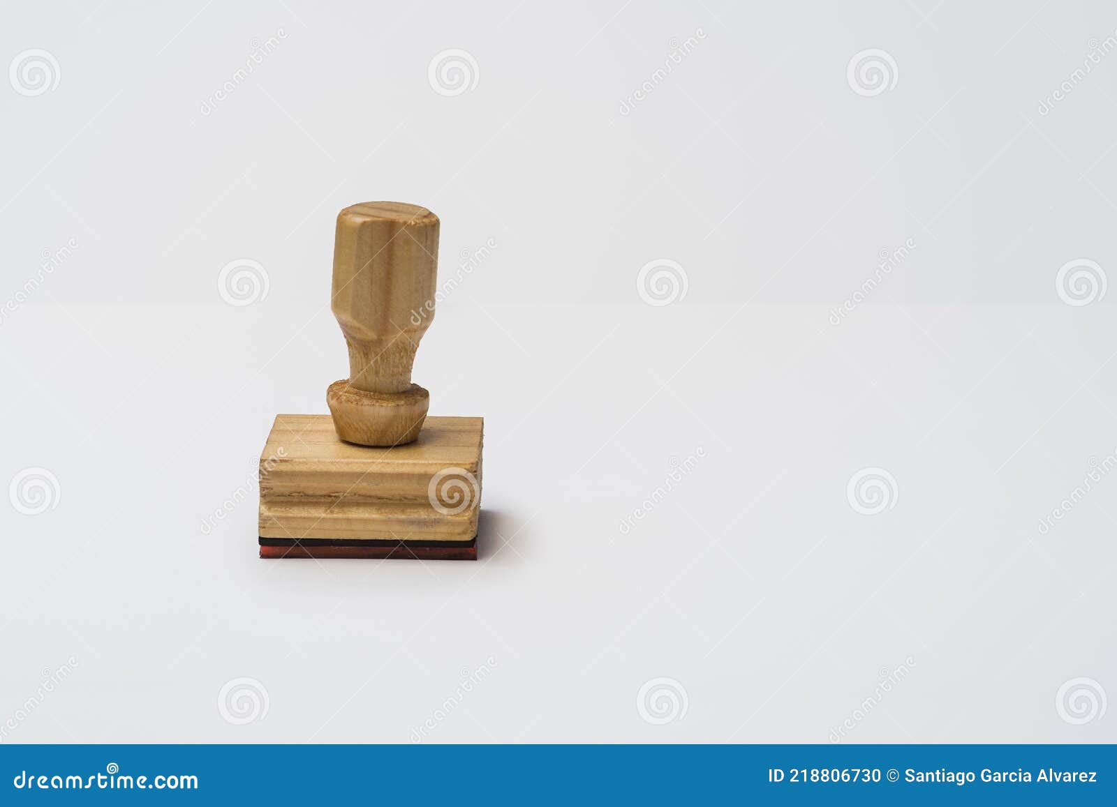 Rubber Stamp for Stamping on Isolated White Surface, Old Wooden Rustic ...