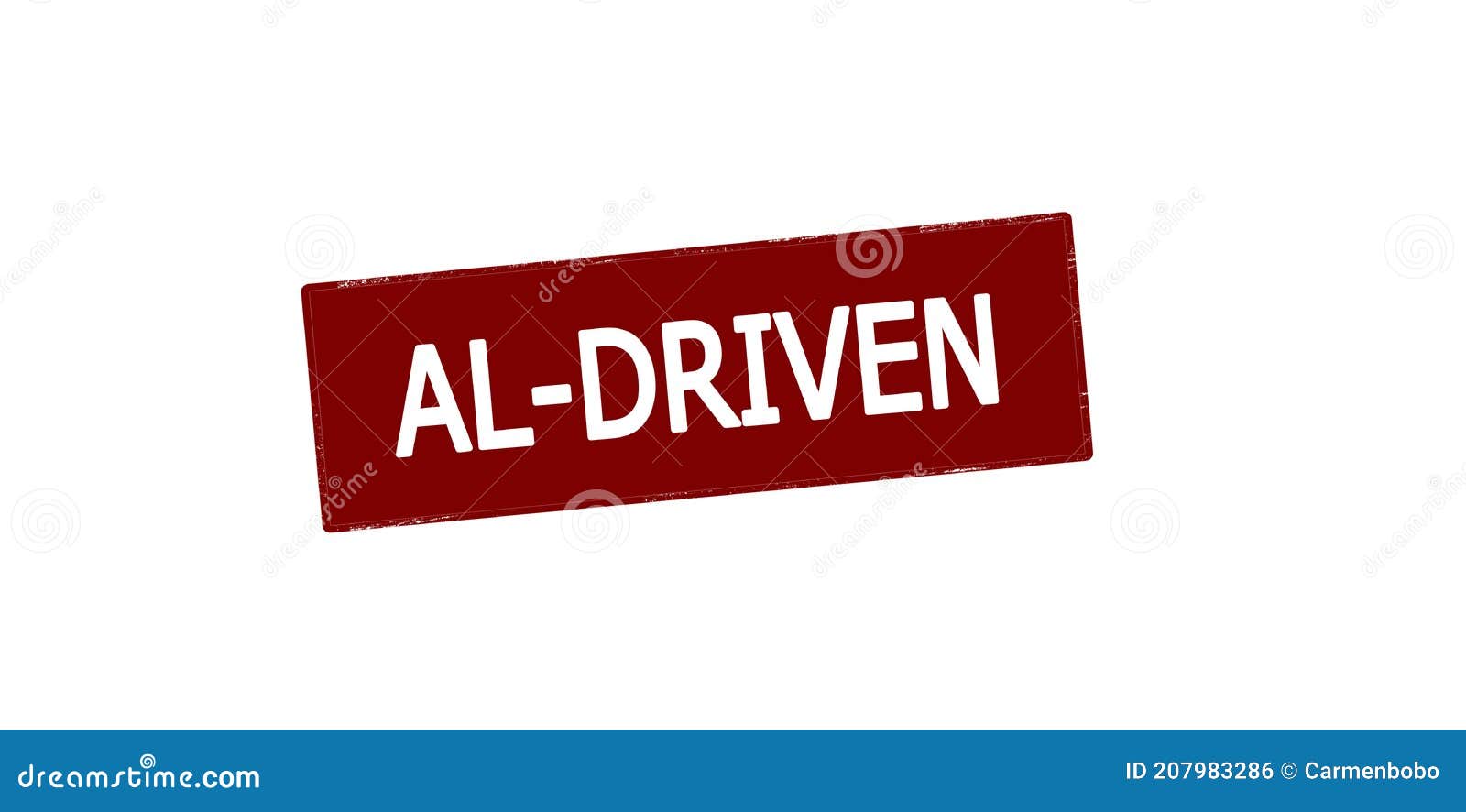 Stamp with text Al driven stock illustration. Illustration of head ...