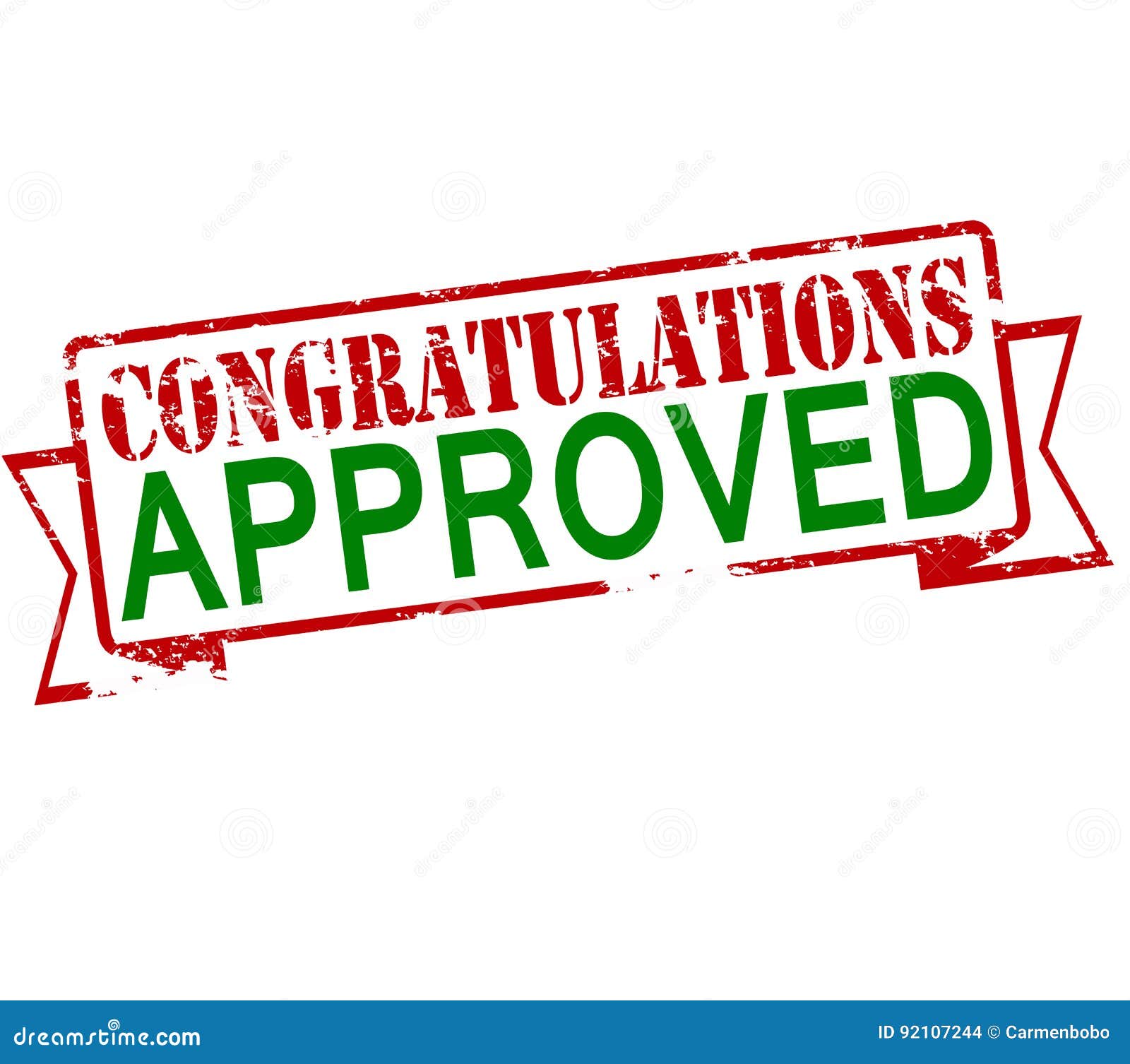 Congratulation approved stock illustration. Illustration of rectangular ...