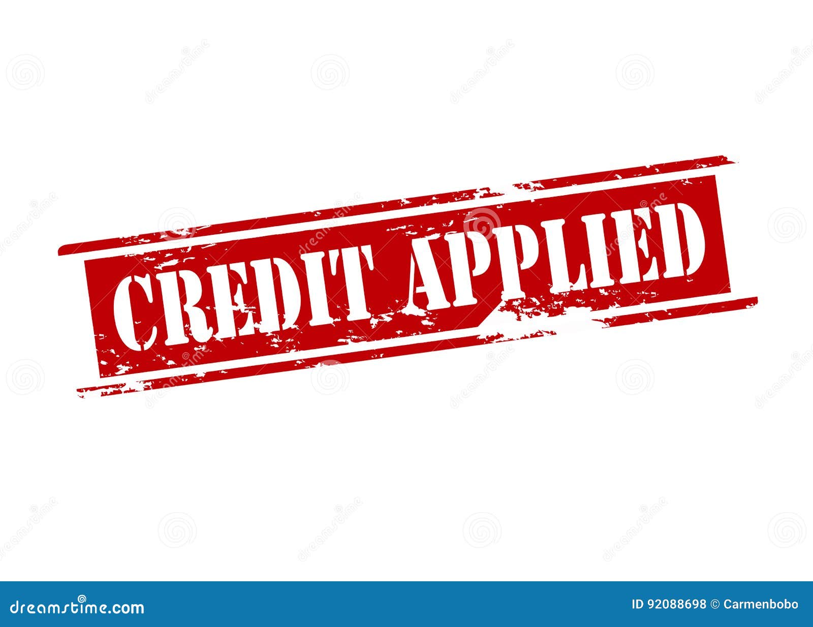 Credit applied stock illustration. Illustration of rectangular - 92088698