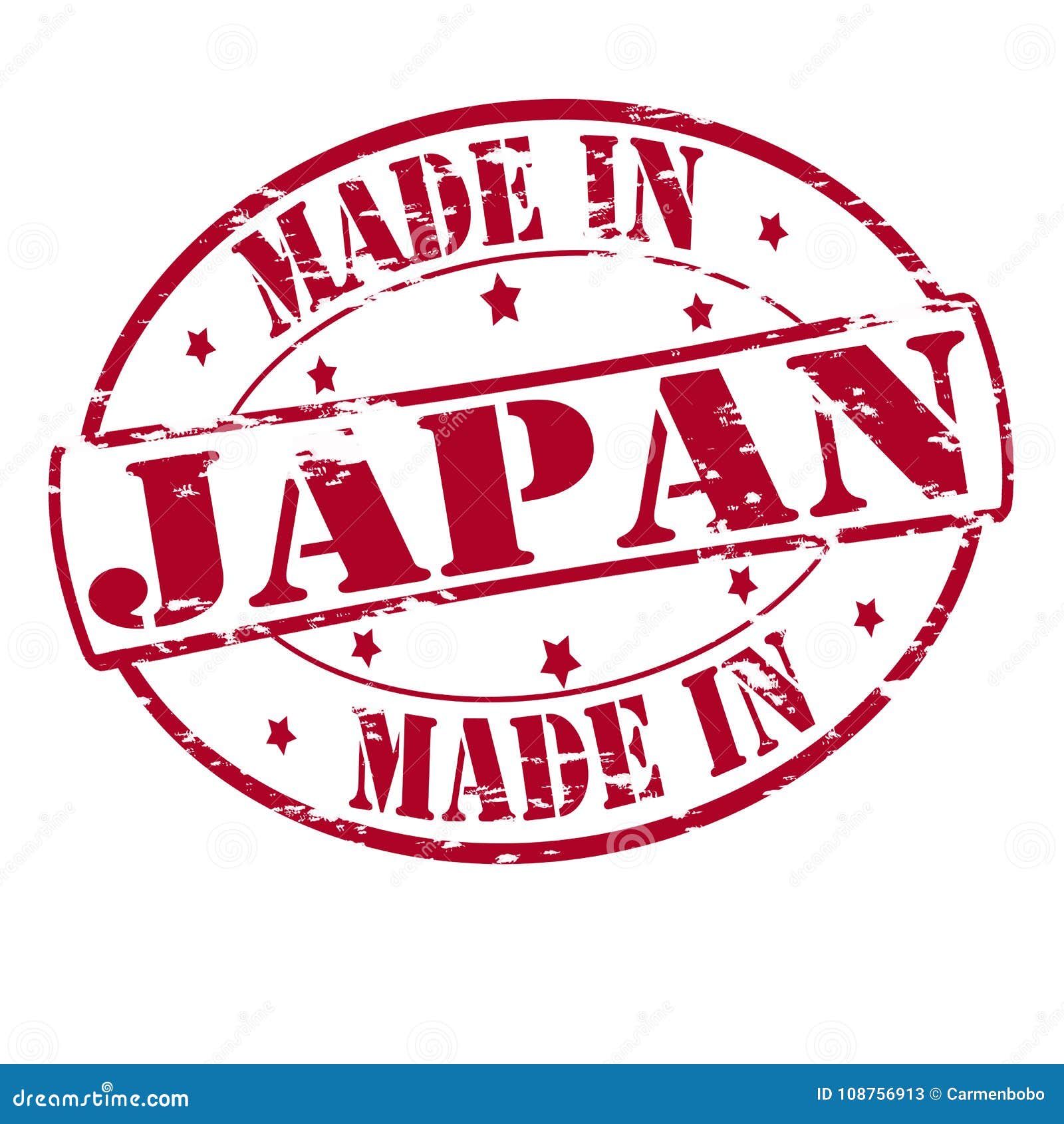 Made in Japan stock illustration. Illustration of stars - 108756913