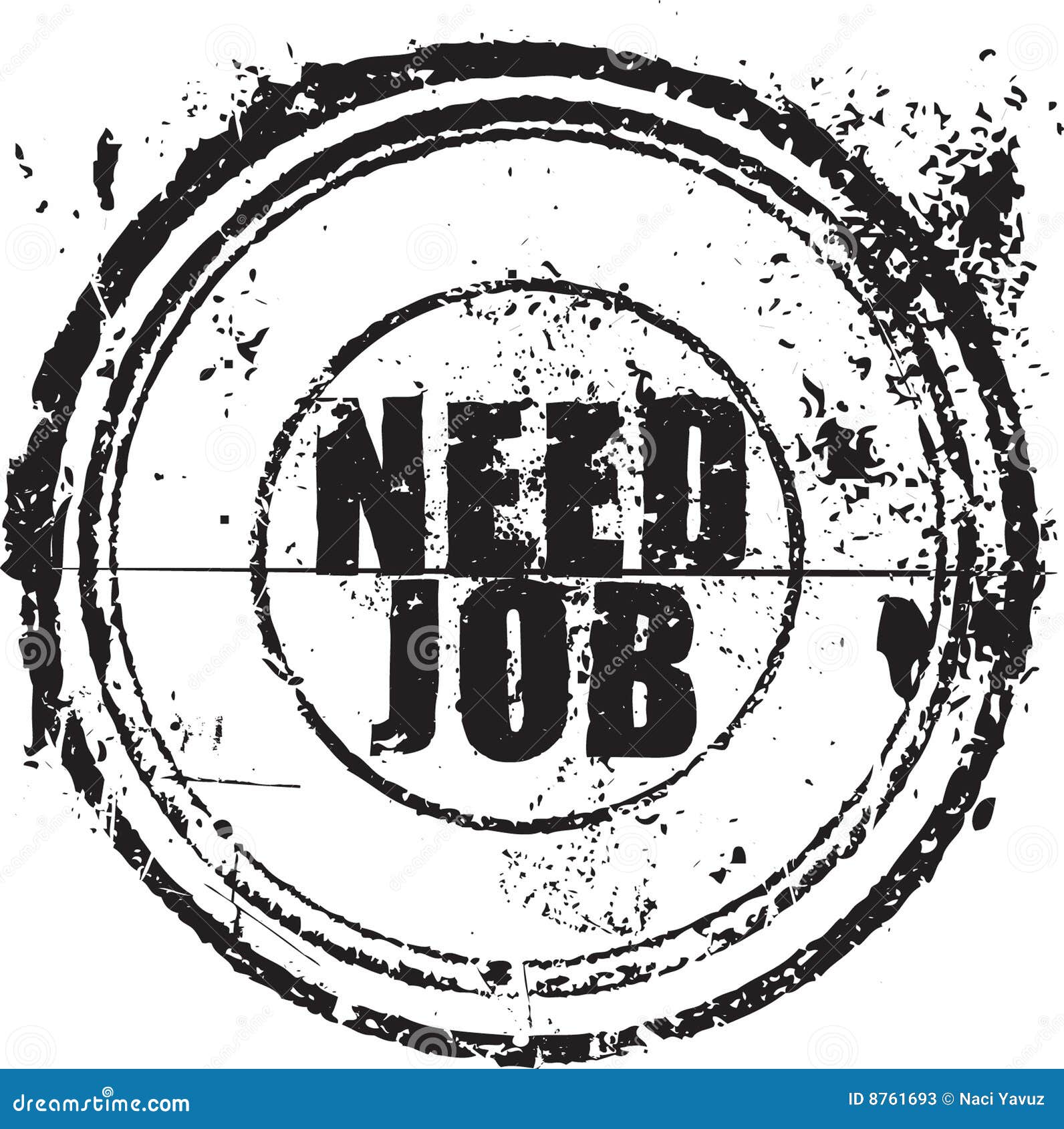 Rubber Stamp with the Text Need Job Stock Vector - Illustration of ...