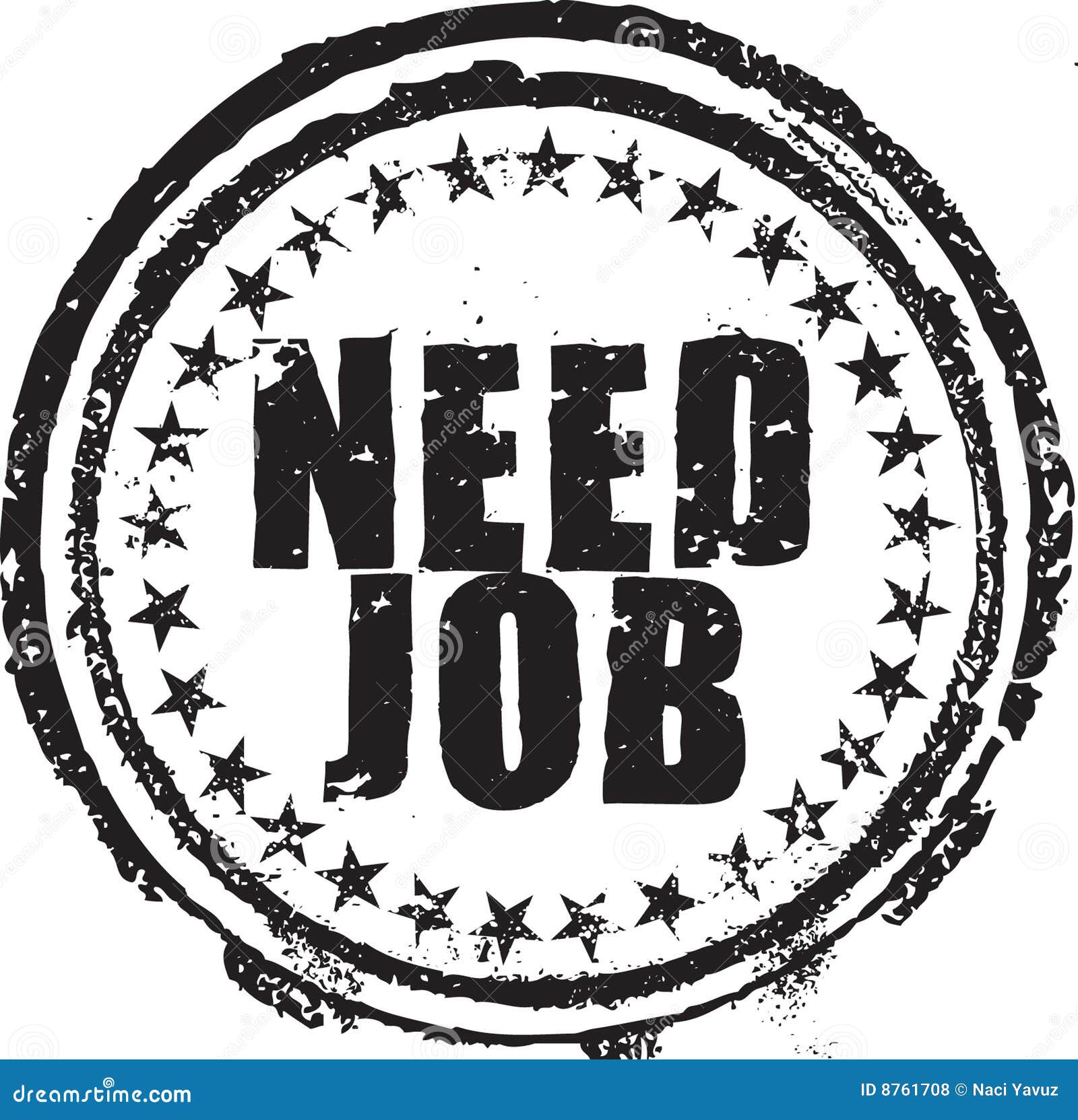 Rubber Stamp with the Text Need Job Stock Vector - Illustration of ...