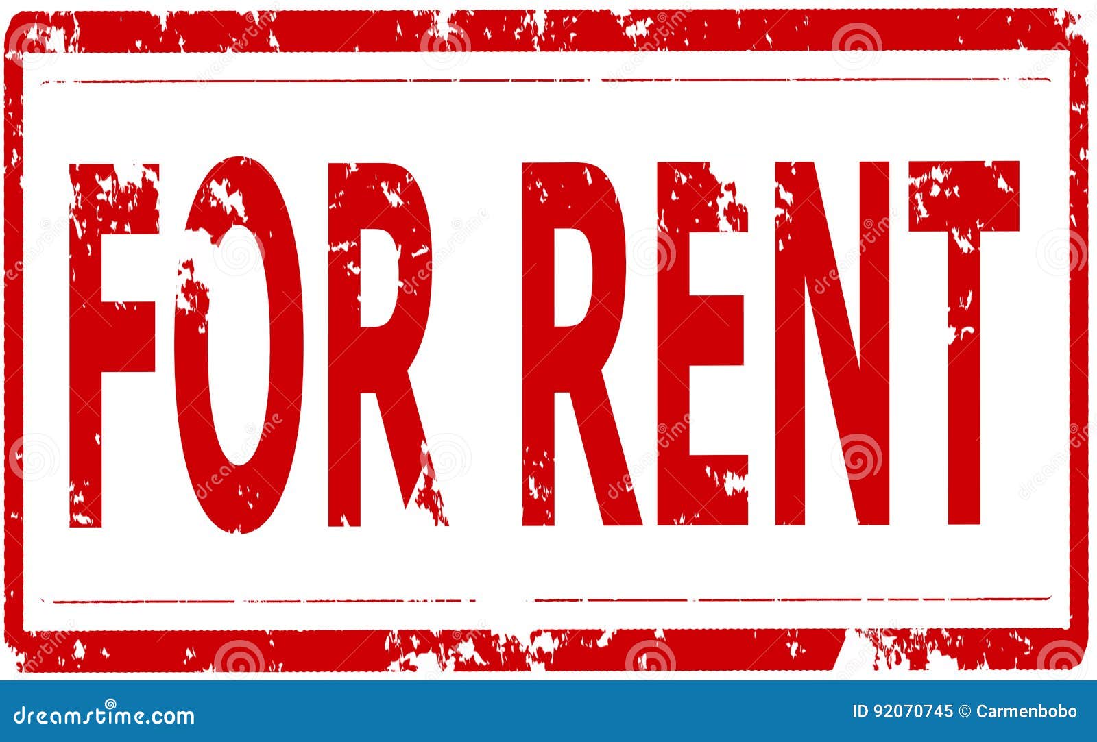 For rent stock illustration. Illustration of sign, rubber - 92070745