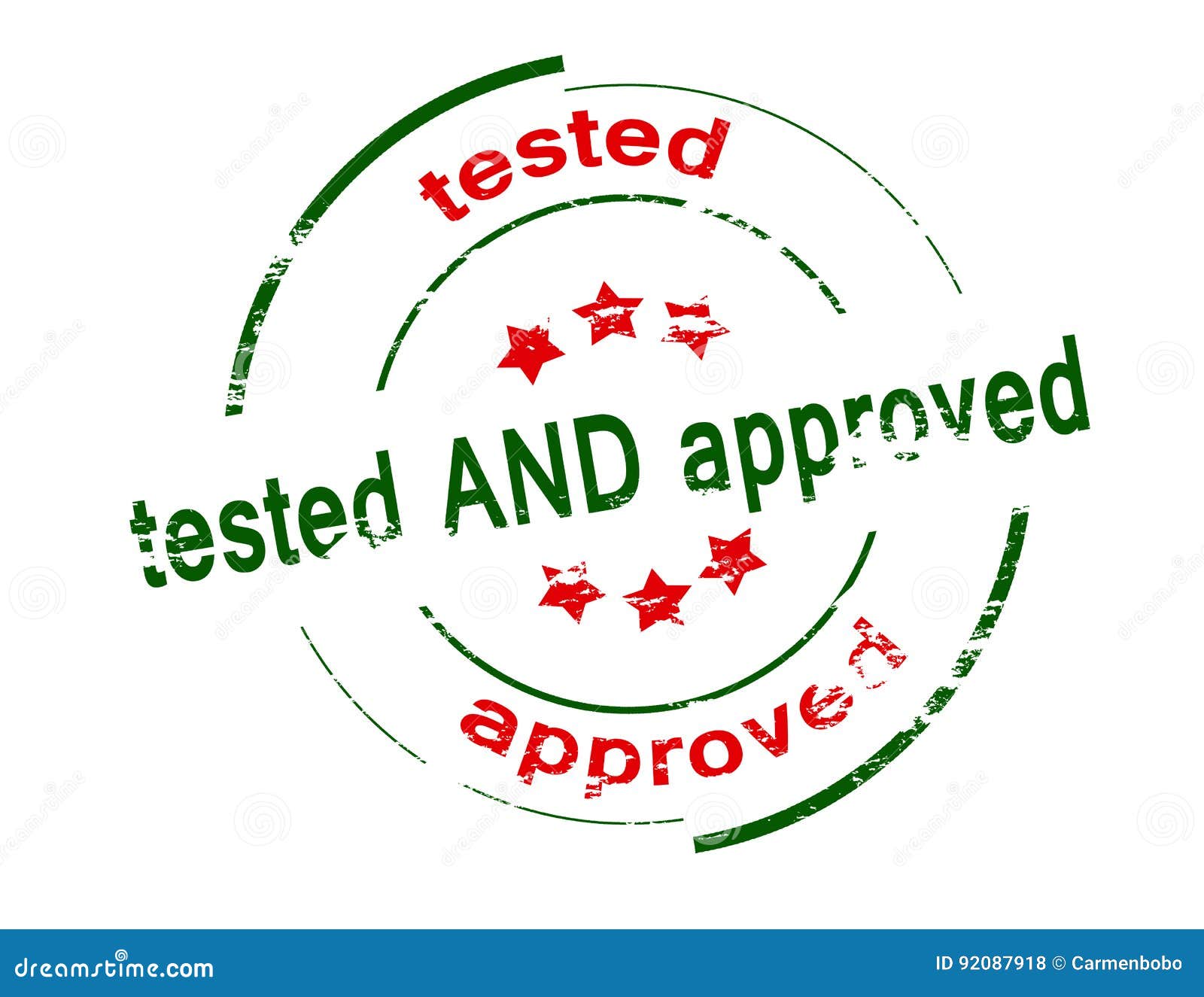 Tested and approved stock illustration. Illustration of green - 92087918