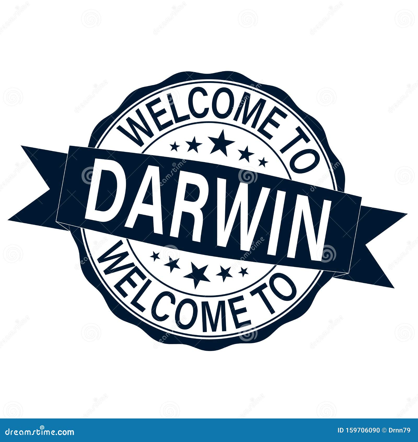 Rubber Stamp with Text Welcome To Darwin, Australia on White, Vector ...