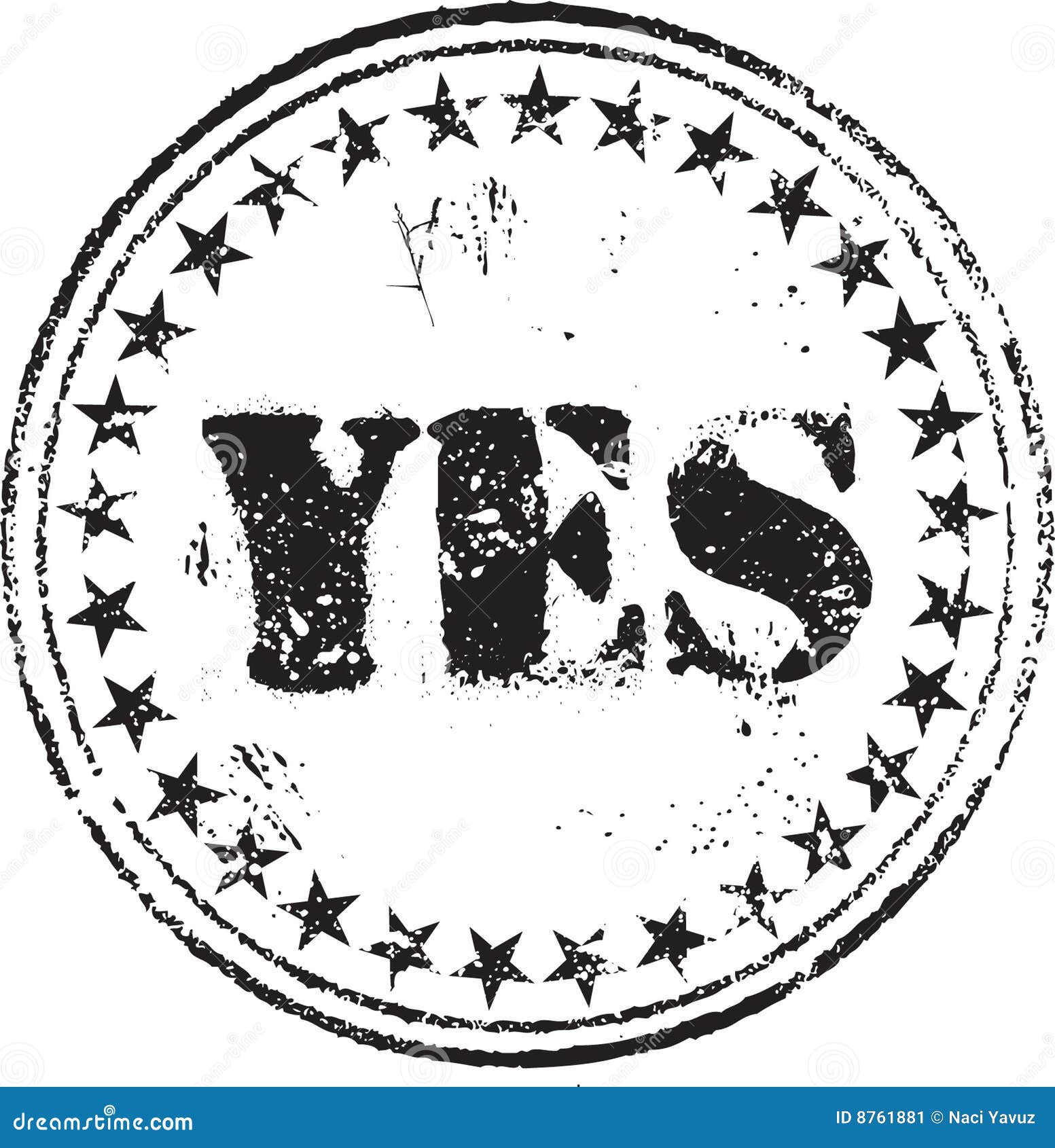 Rubber Stamp with the Text Yes Stock Vector - Illustration of agree ...