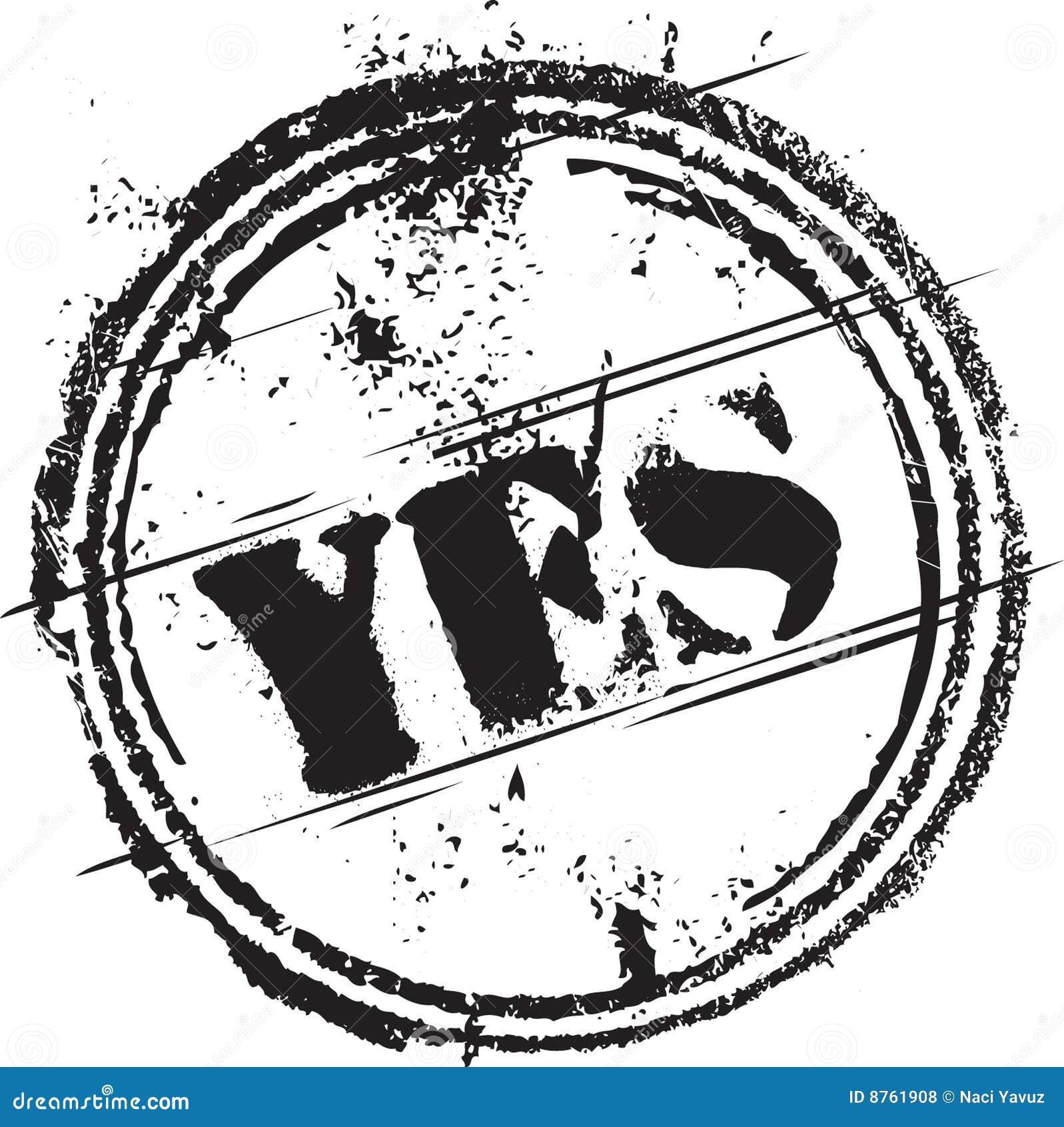 Rubber Stamp with the Text Yes Stock Vector - Illustration of inked ...