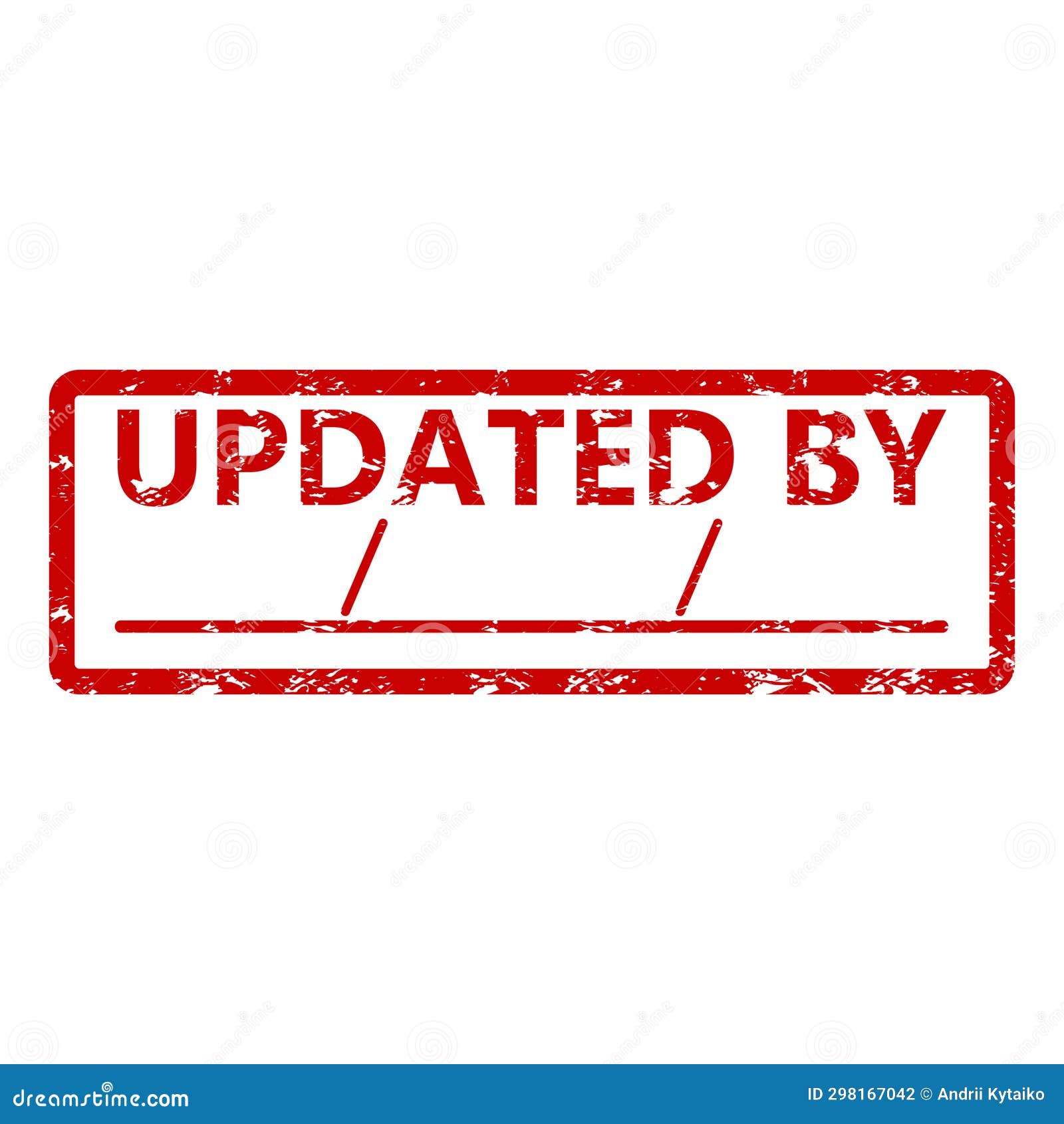 Rubber Stamp Updated by with Place for Date Stock Vector - Illustration ...