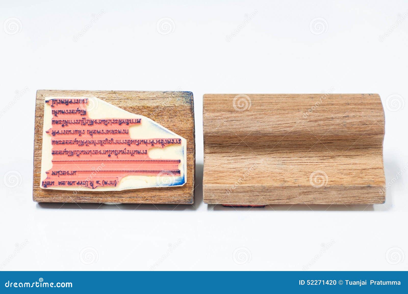 Rubber Stamp with Wood Handle and Base Isolated on White Backgro Stock ...