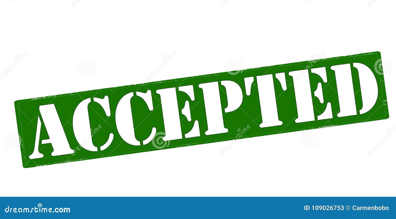Accepted stock illustration. Illustration of word, green - 109026753