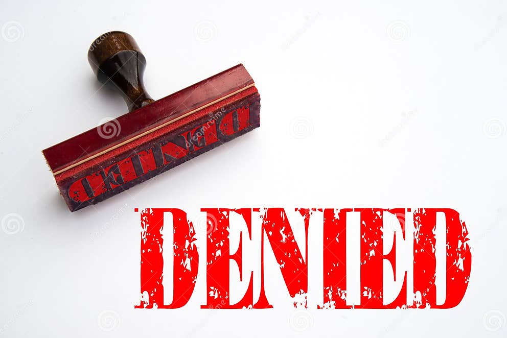 Rubber Stamp with the Word DENIED Stock Illustration - Illustration of ...