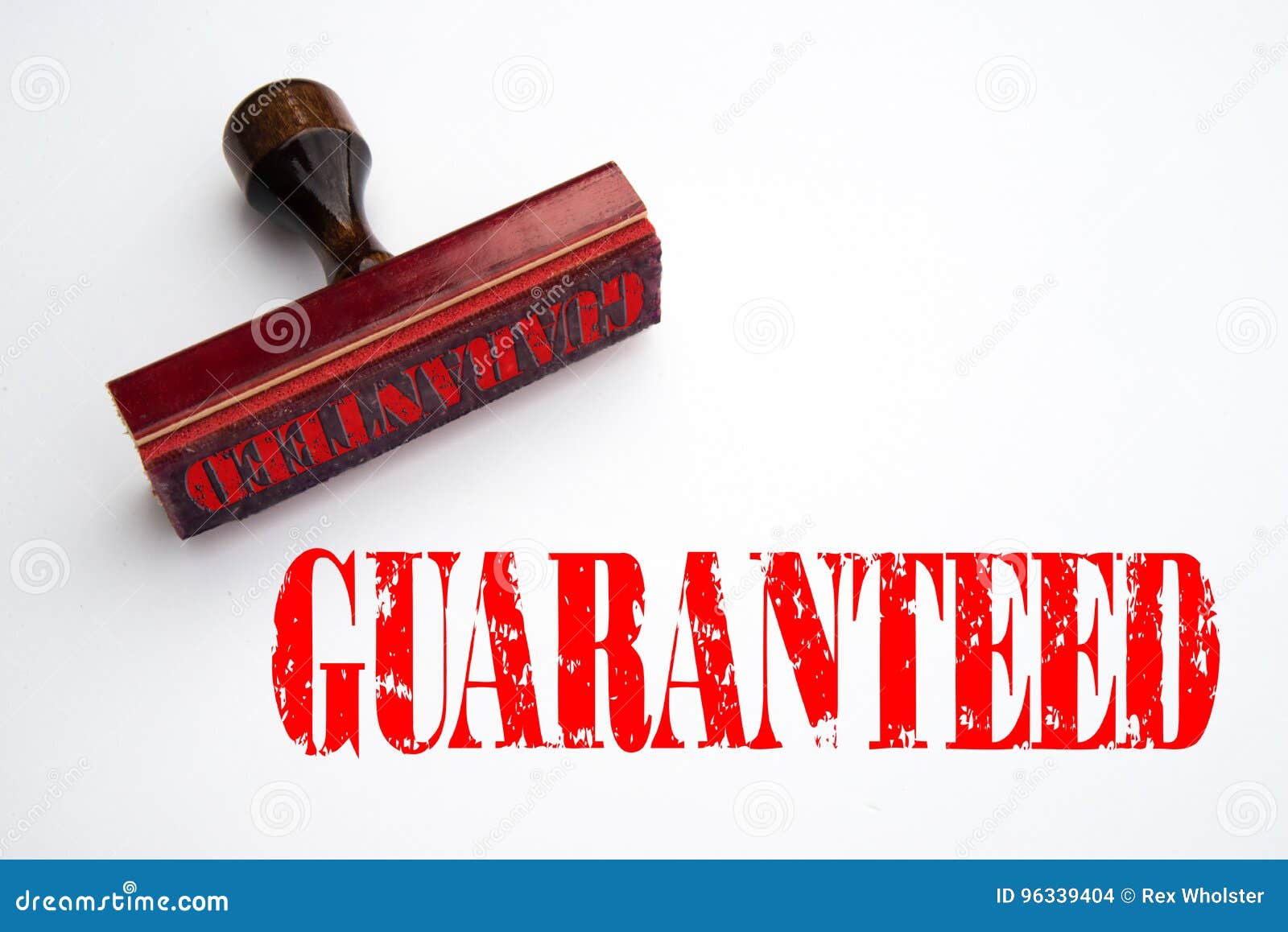 Rubber Stamp with the Word GUARANTEED Stock Illustration - Illustration ...
