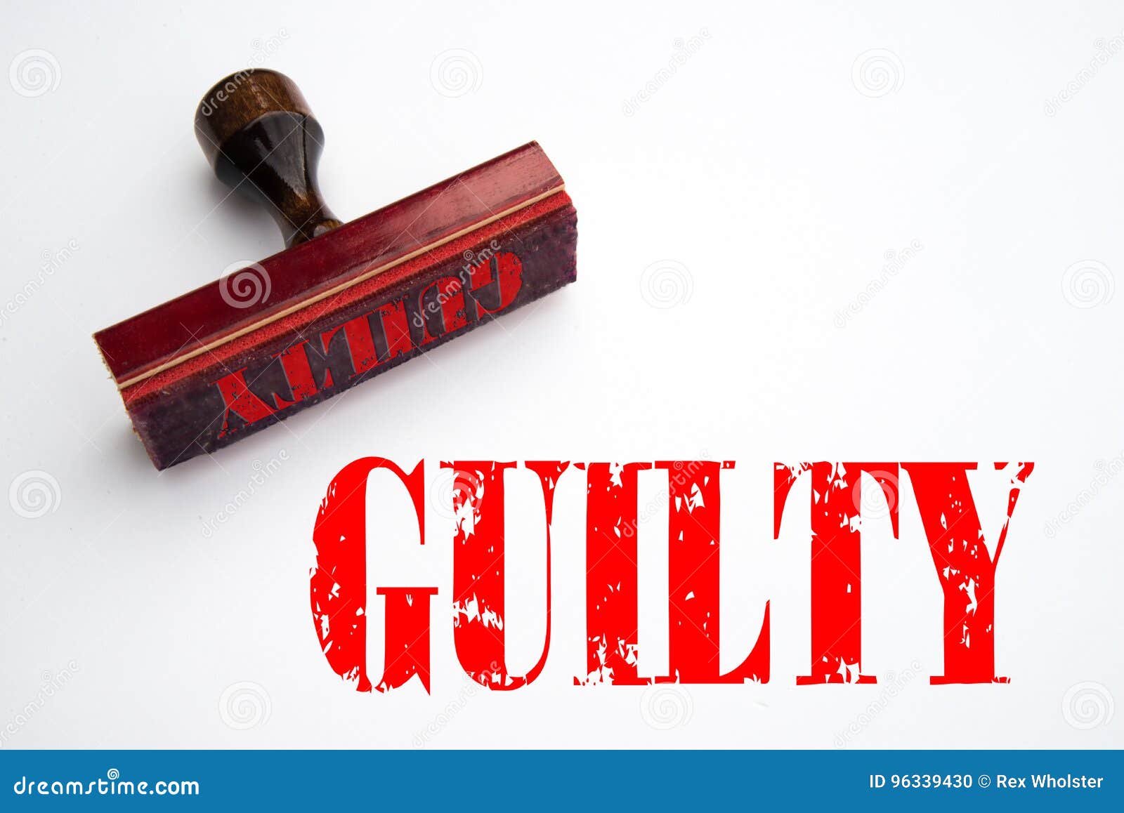 Rubber Stamp with the Word GUILTY Stock Illustration - Illustration of ...